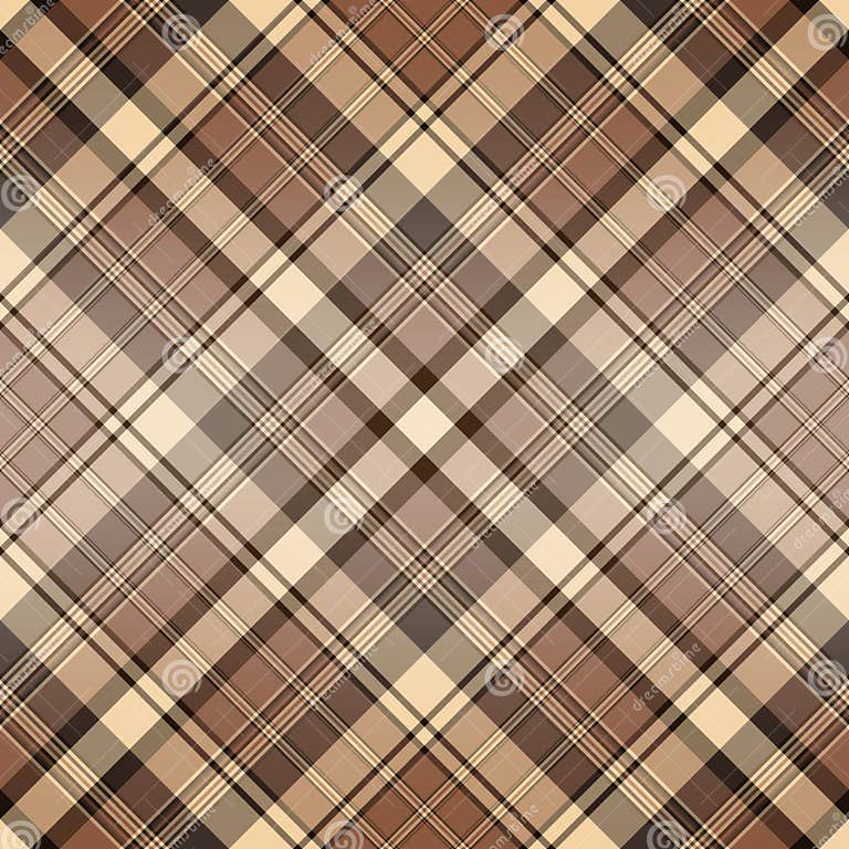 Seamless Checkered Pattern with Brown and Beige Stripes Stock ...