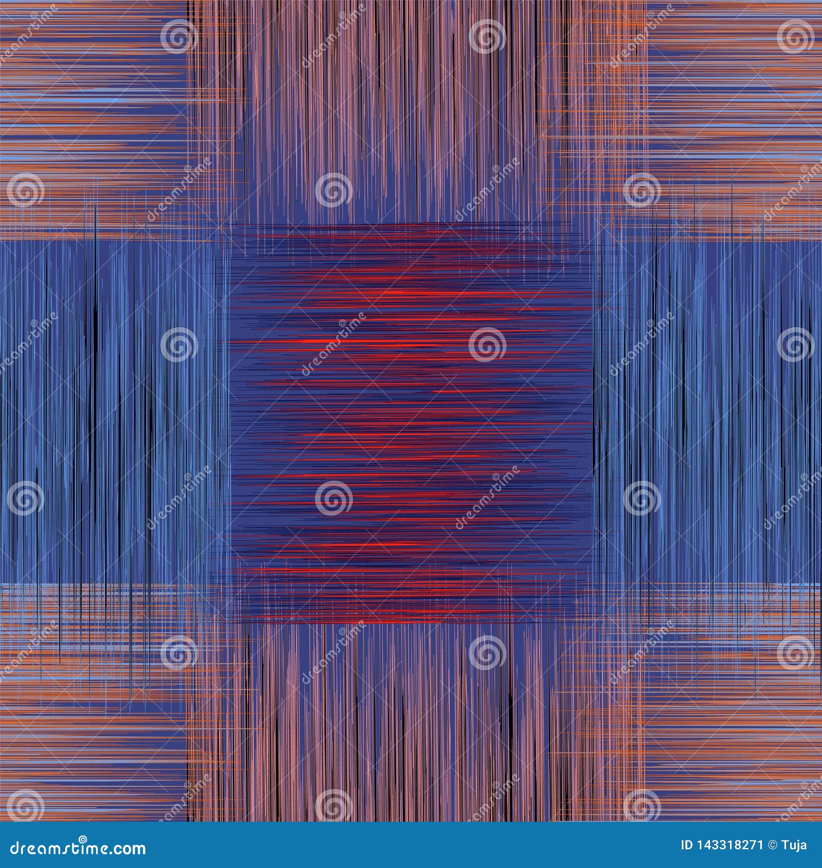 Seamless Checkered Pattern with Grunge Striped Square Elements in Blue ...