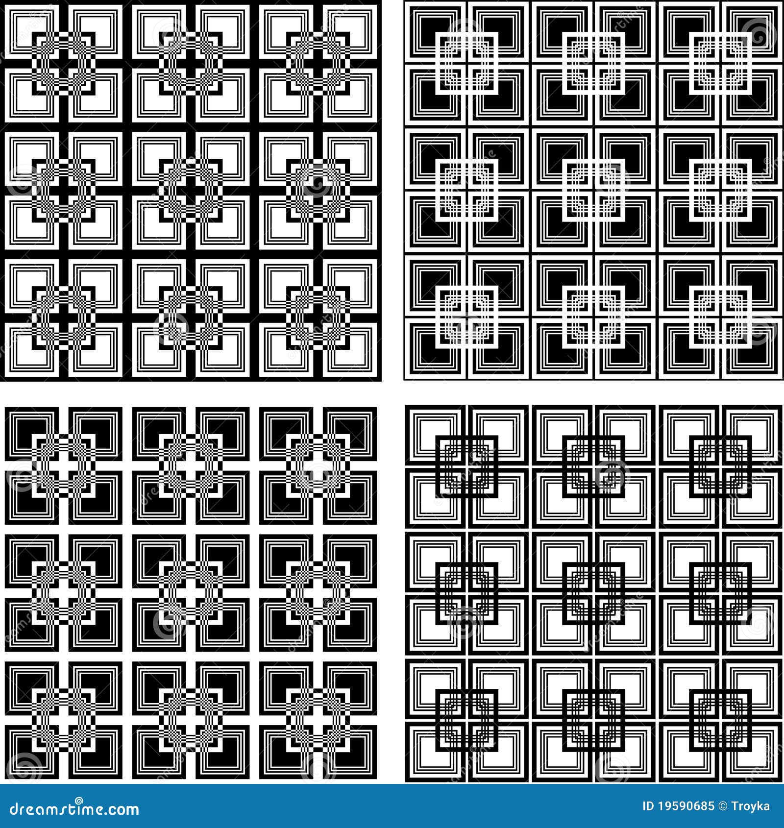 Seamless Checkered Patterns Set. Stock Vector - Illustration of ...