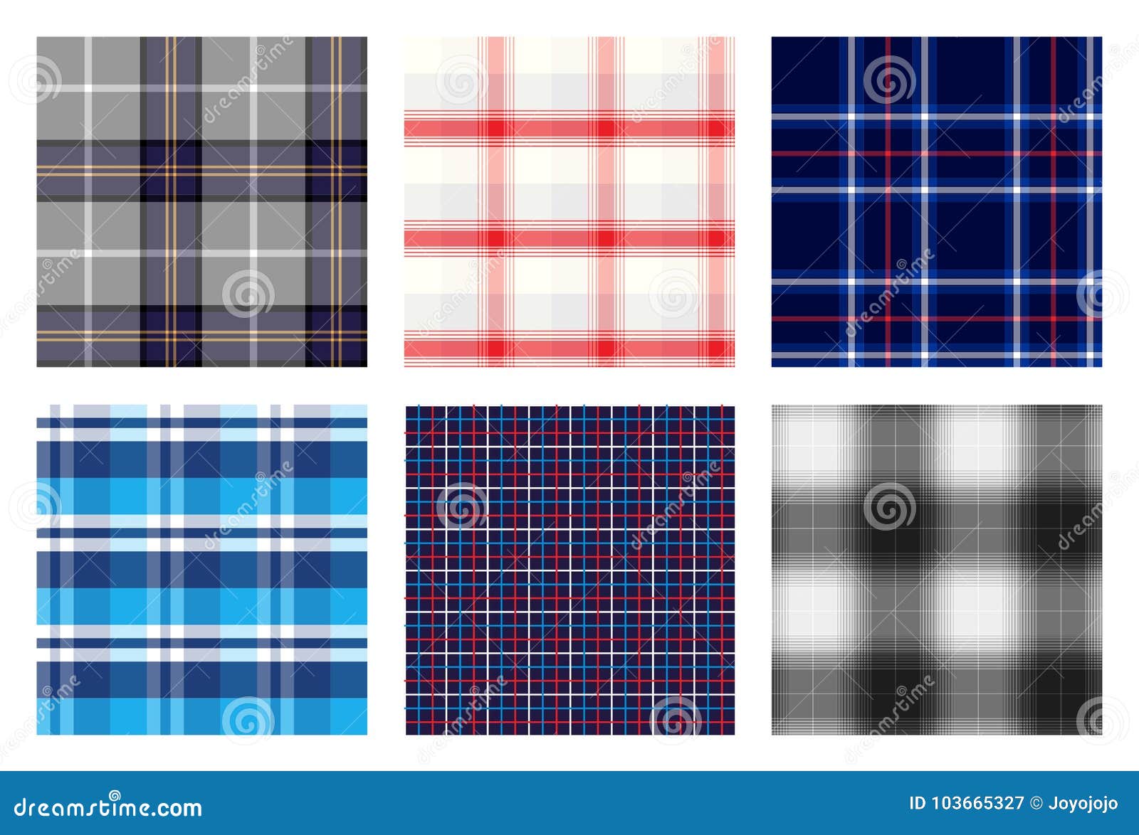 Seamless Checkered Plaid Pattern Bundle 2 Stock Vector - Illustration ...