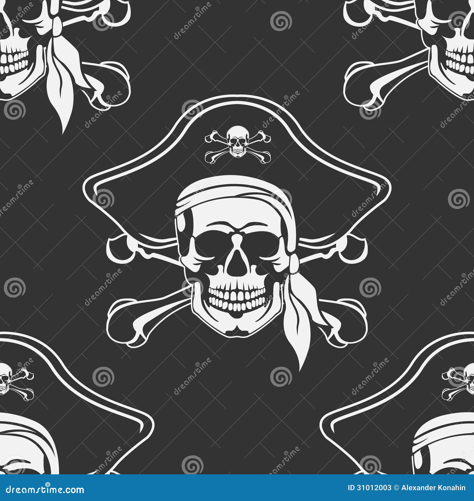 Seamless Cheerful Rogers Emblem Stock Vector - Illustration of pirate ...