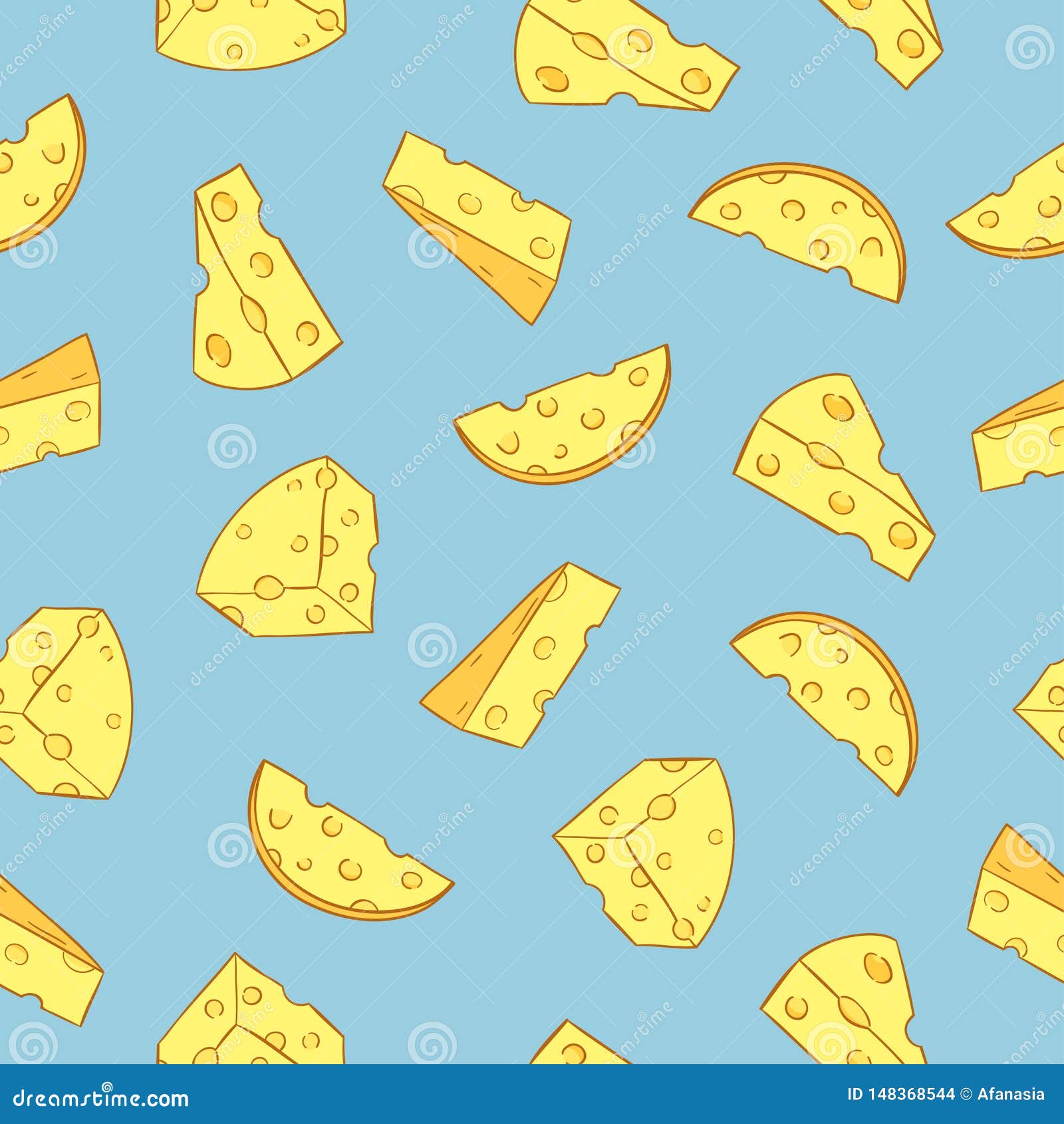 Seamless Cheese Pattern. Vector Background with Pieces of Cheese Stock ...