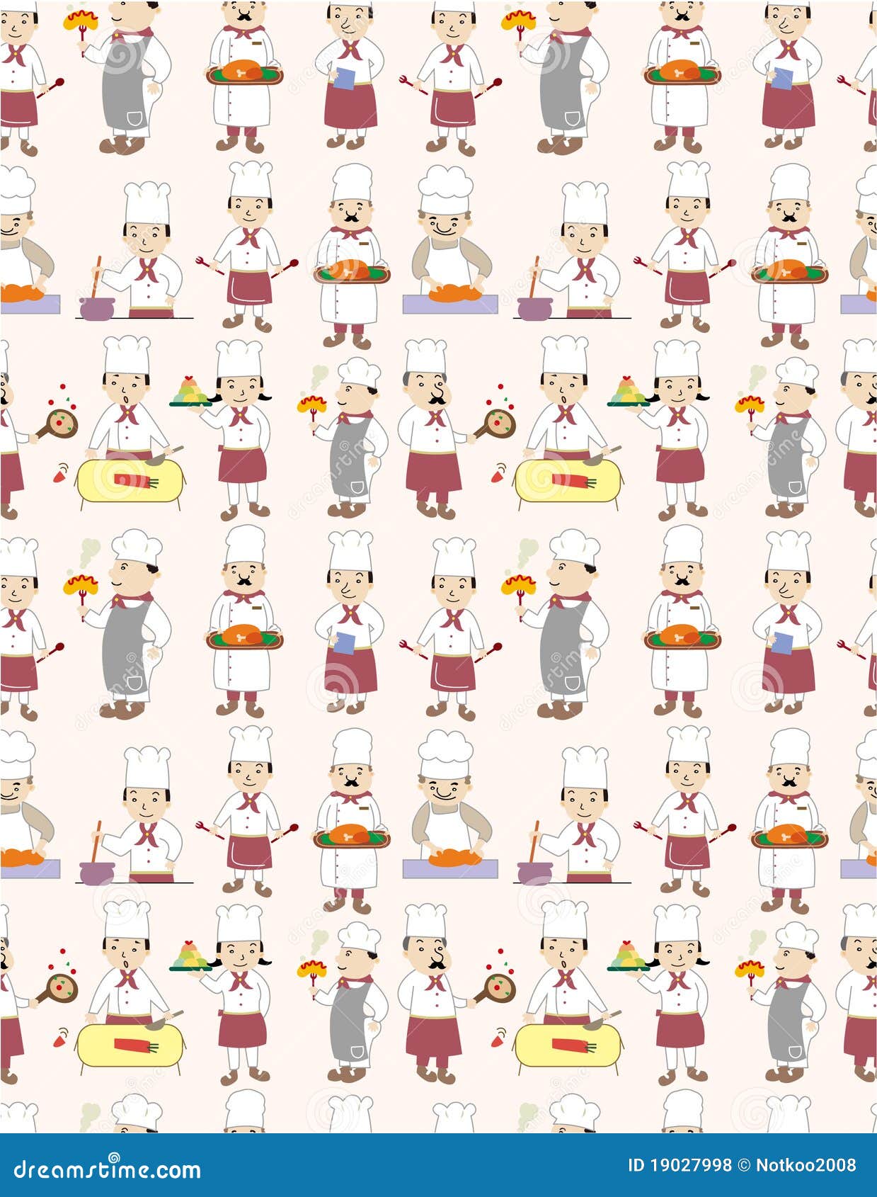 Seamless chef pattern stock vector. Illustration of color - 19027998