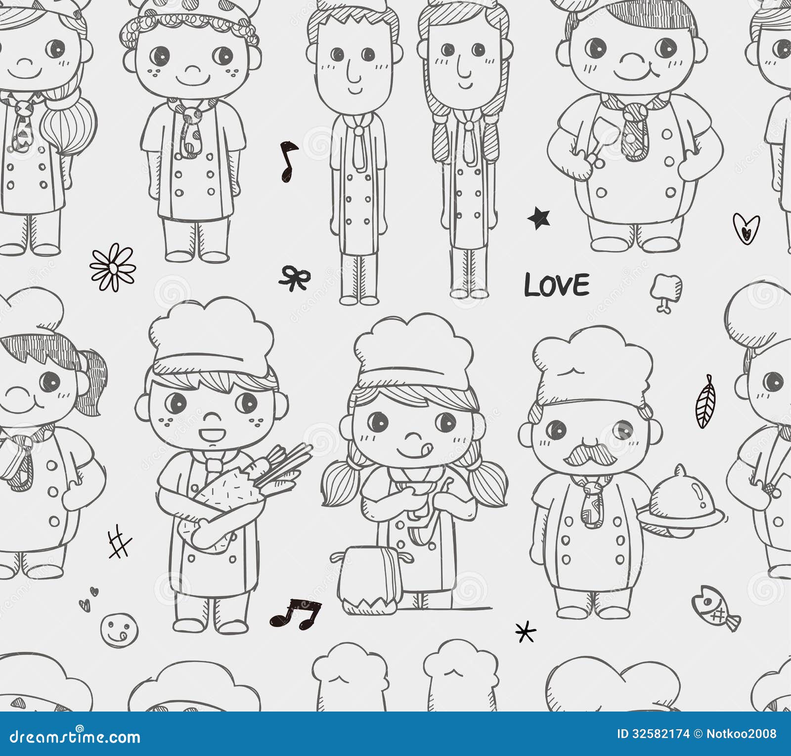 Seamless chef pattern stock vector. Illustration of icon - 32582174