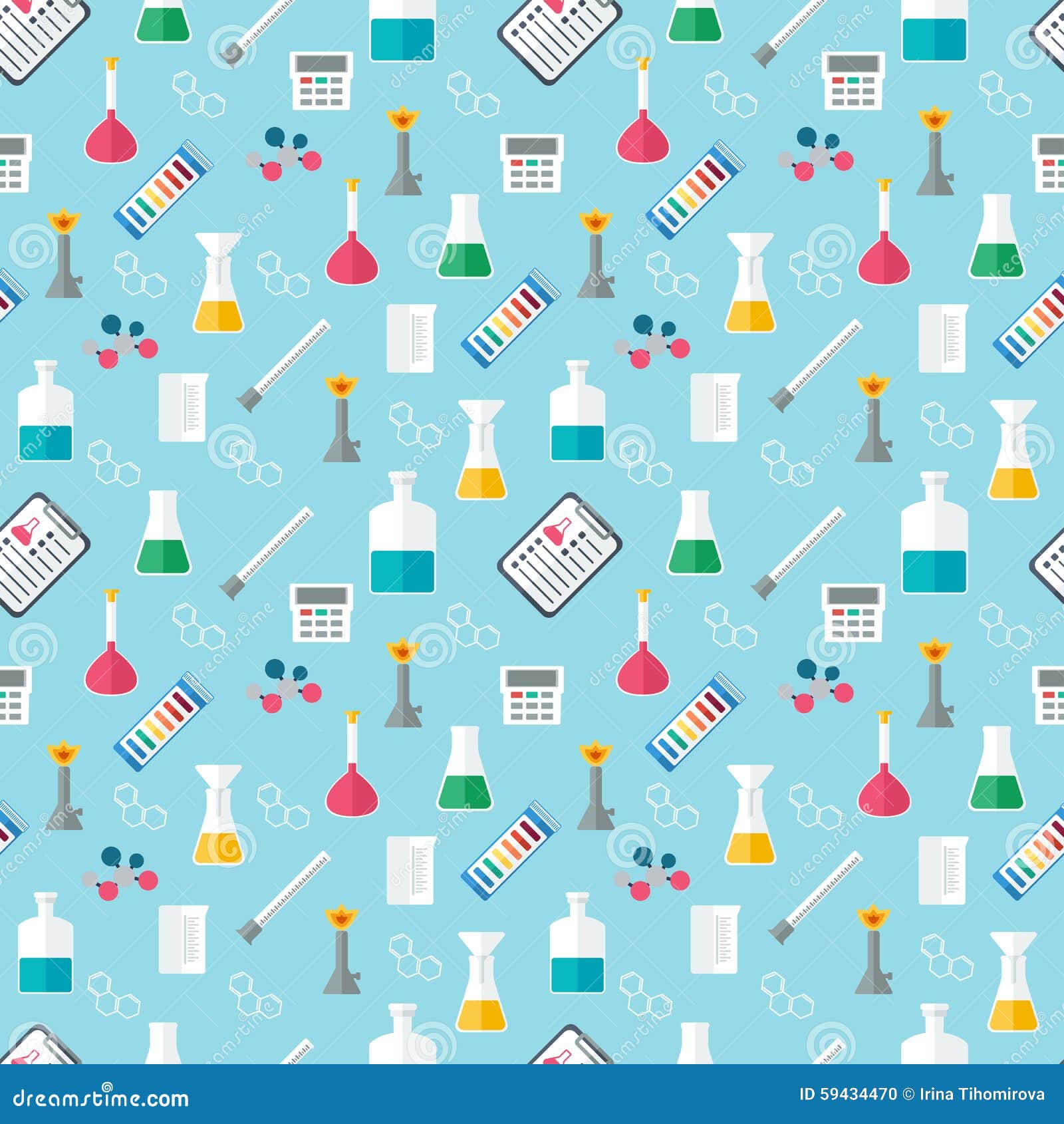 Seamless Chemical Pattern Cartoon Vector | CartoonDealer.com #143359589