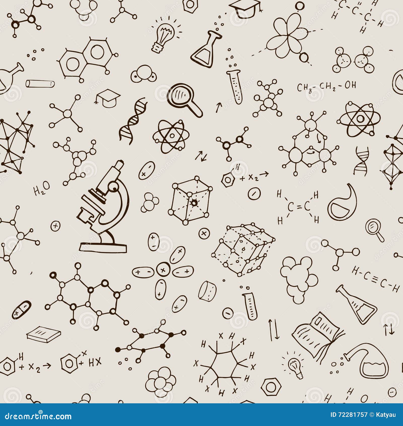 Seamless Chemistry Background Stock Vector - Illustration of atom, hand ...