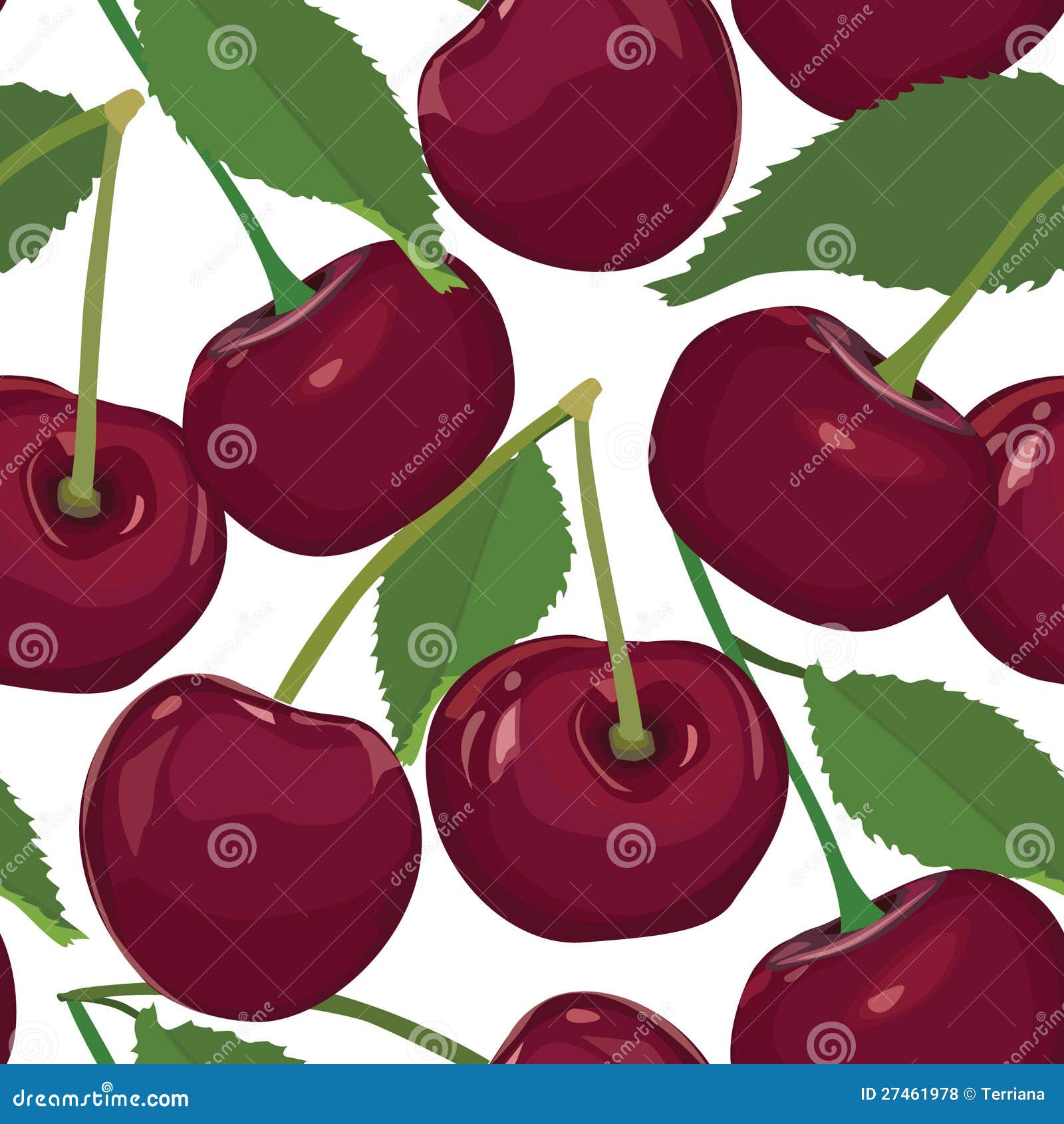 Seamless Cherry Background Vector Illustration | CartoonDealer.com ...