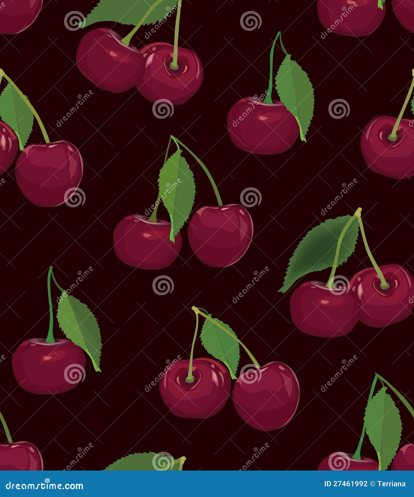 Seamless Cherry Background Vector Illustration | CartoonDealer.com ...