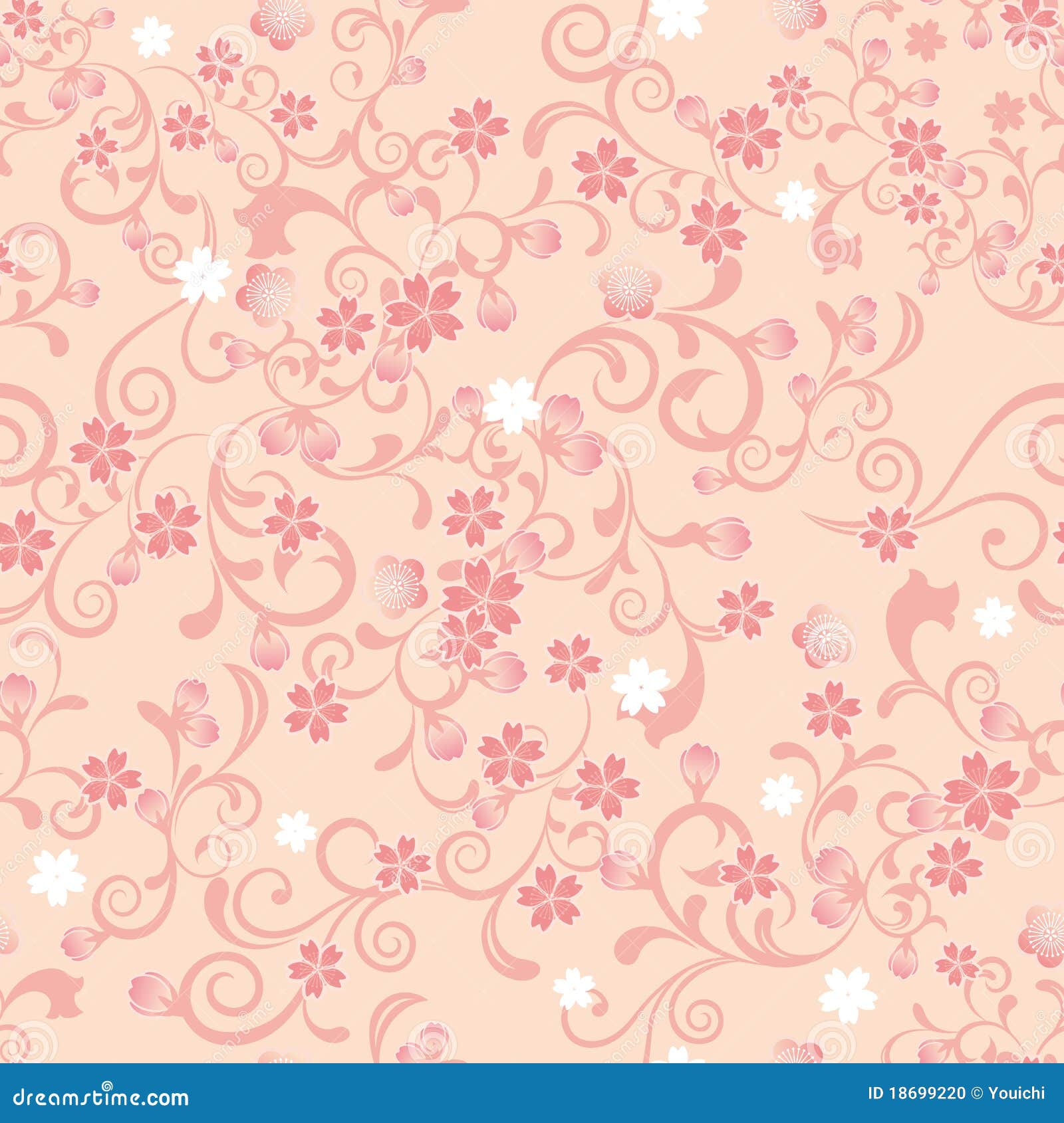 Seamless Cherry Blossom Pattern Stock Vector - Illustration of branch ...