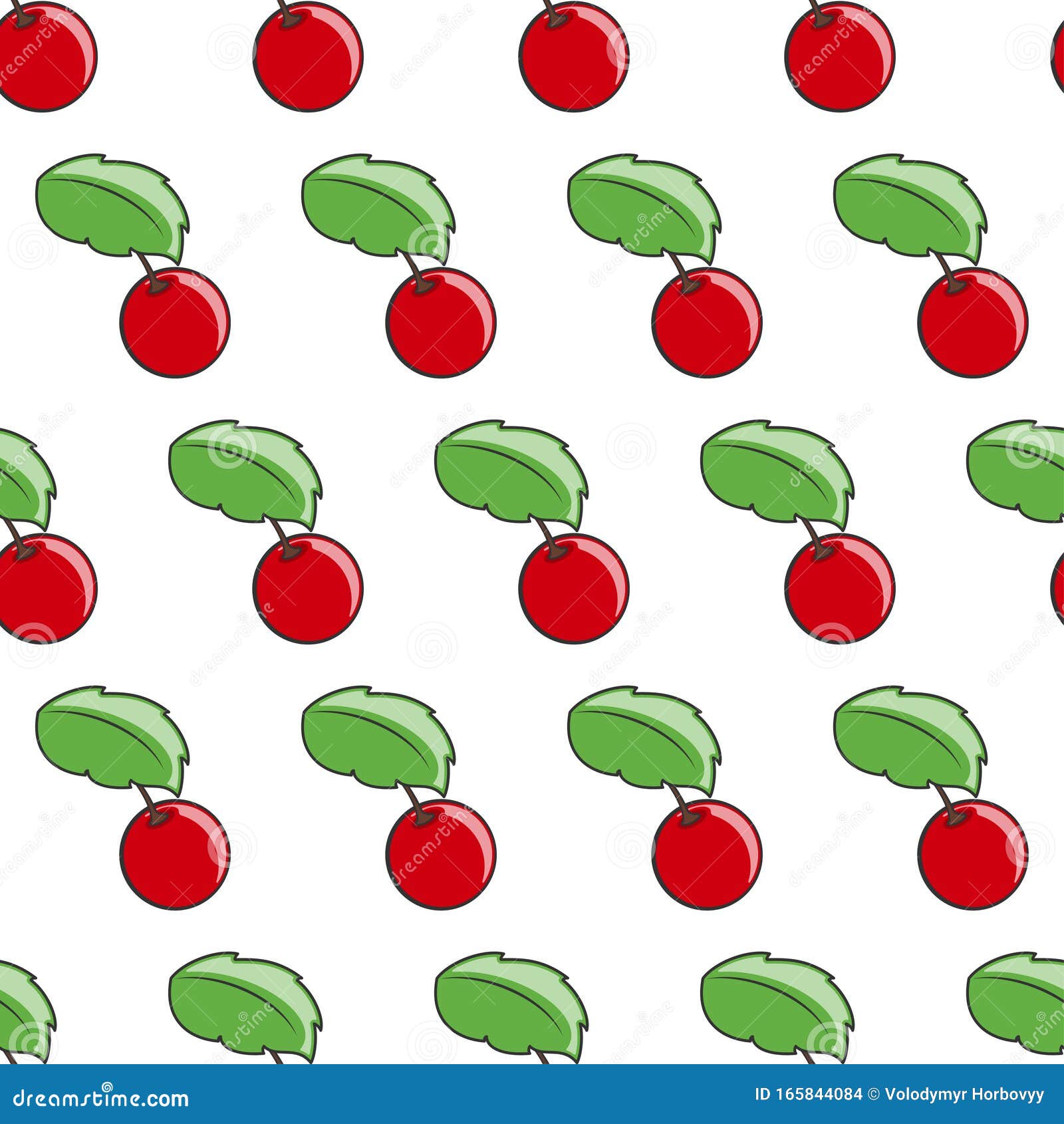 Seamless cherry pattern. stock vector. Illustration of card - 165844084
