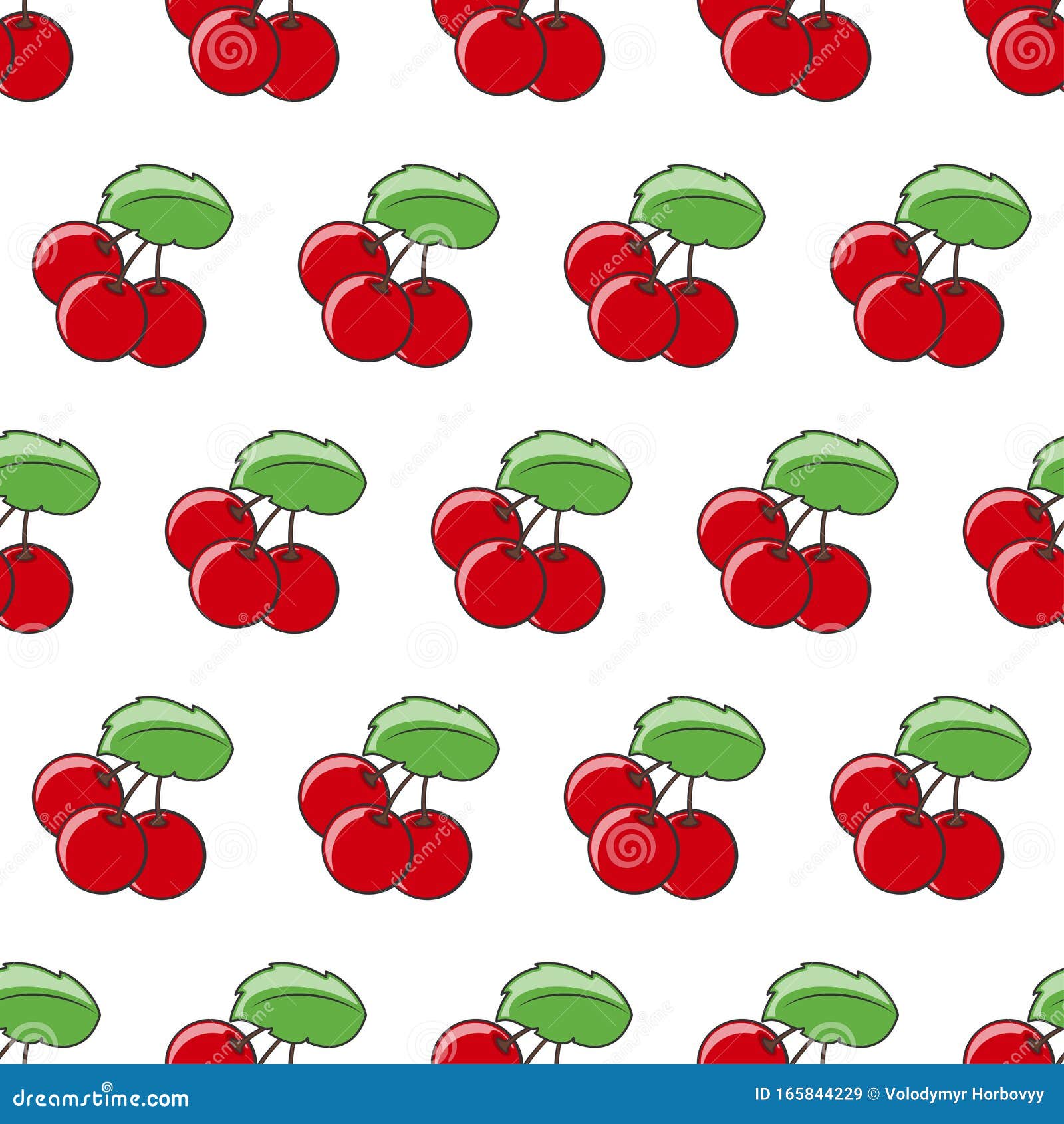 Seamless cherry pattern. stock vector. Illustration of cherry - 165844229