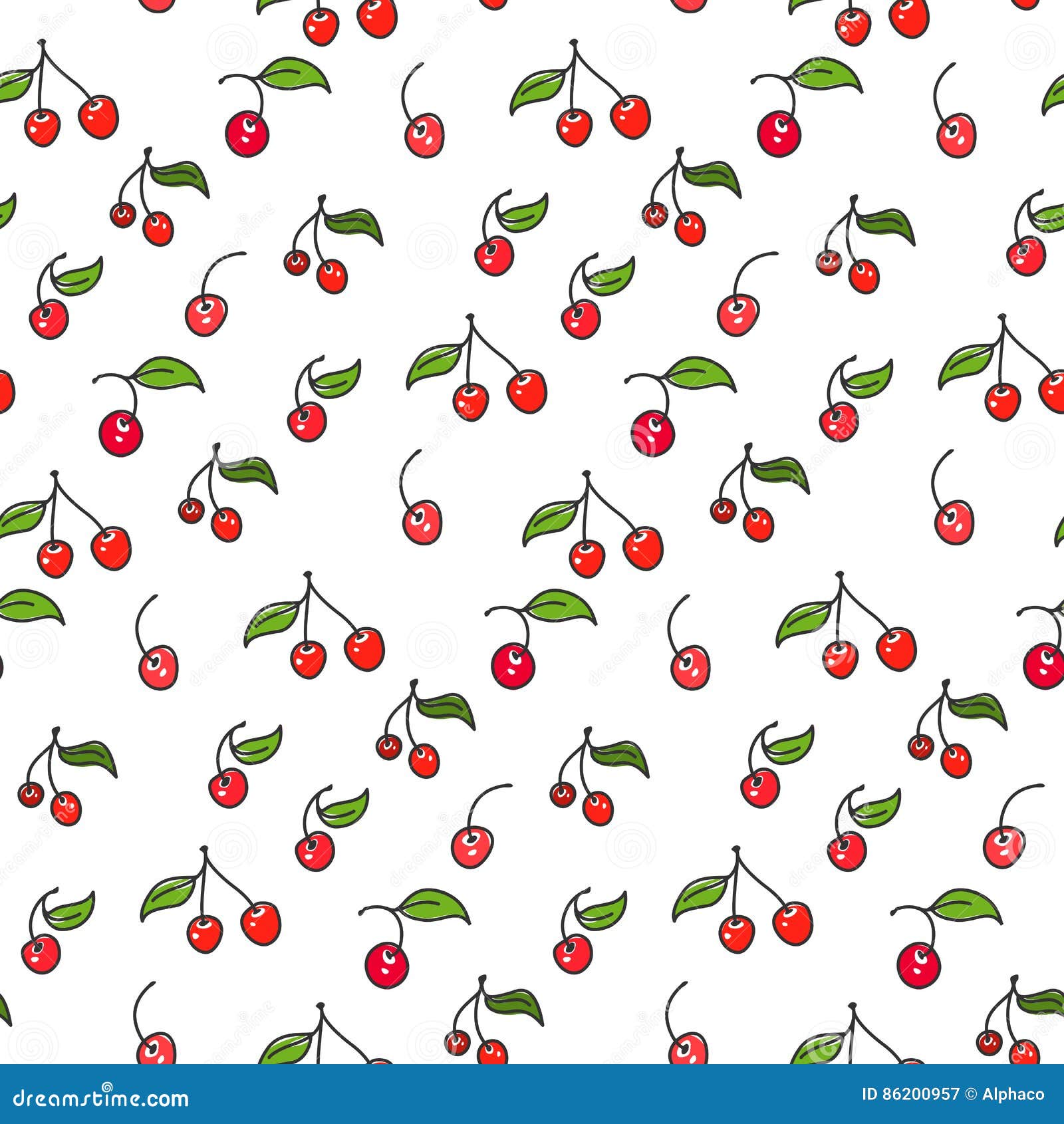 Seamless cherry pattern stock vector. Illustration of fruit - 86200957
