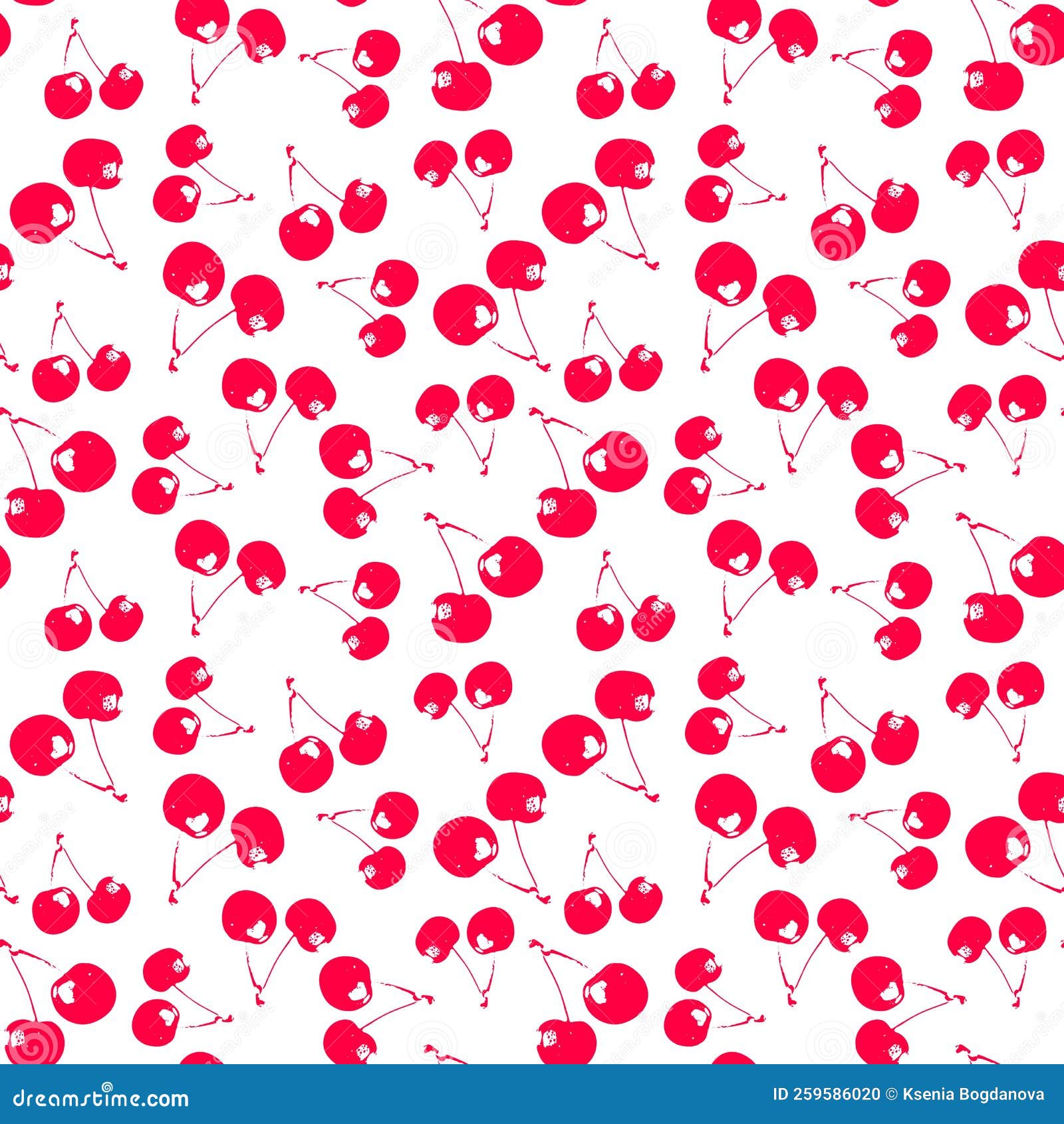 Seamless Cherry Pattern. Seamless Red Cherry Pattern for Fabric or ...