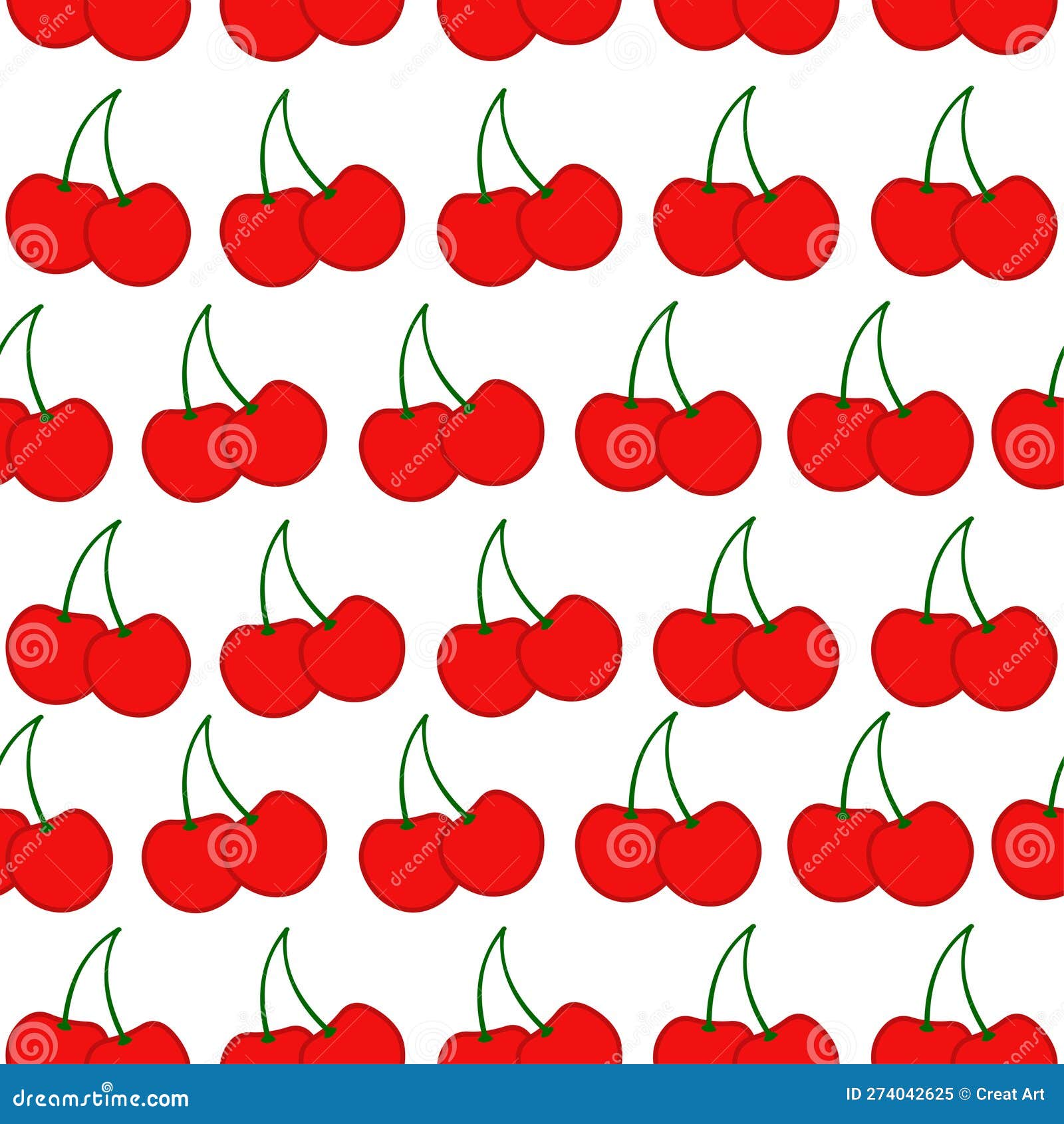 Seamless Cherry Pattern Vector Illustartion Stock Vector - Illustration ...