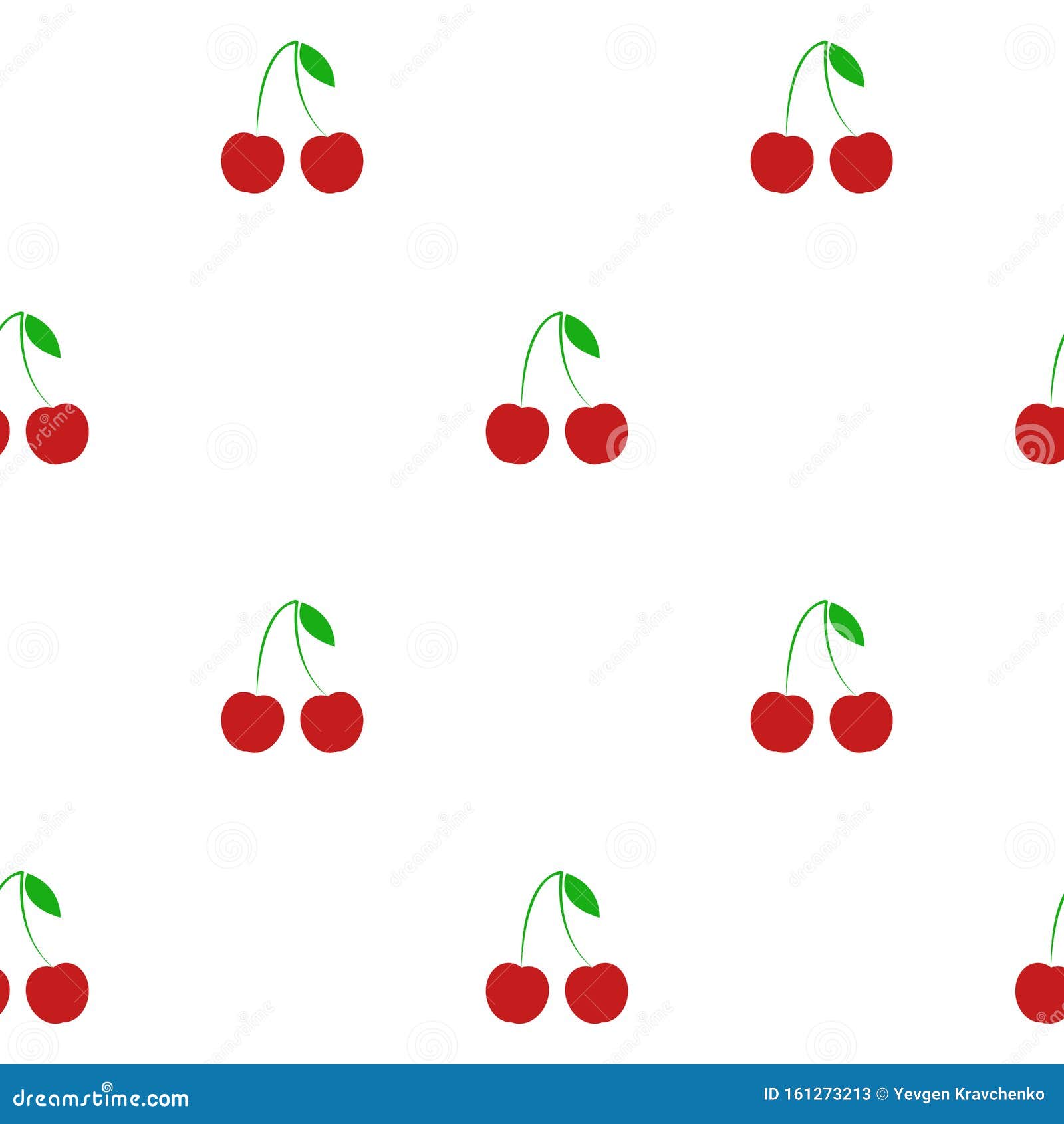 Seamless Cherry Pattern On A White Background. Background Of Red ...