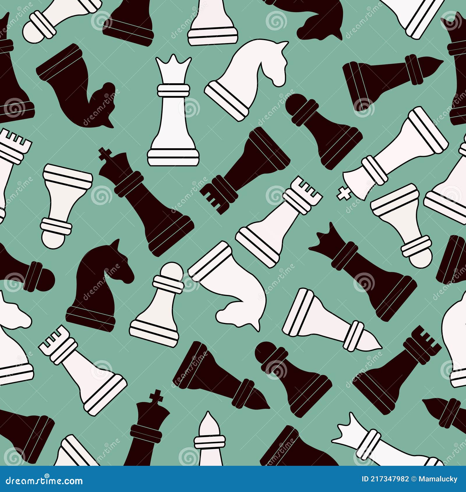 Seamless Chess Background. Chess Elements Seamless Pattern. Background ...
