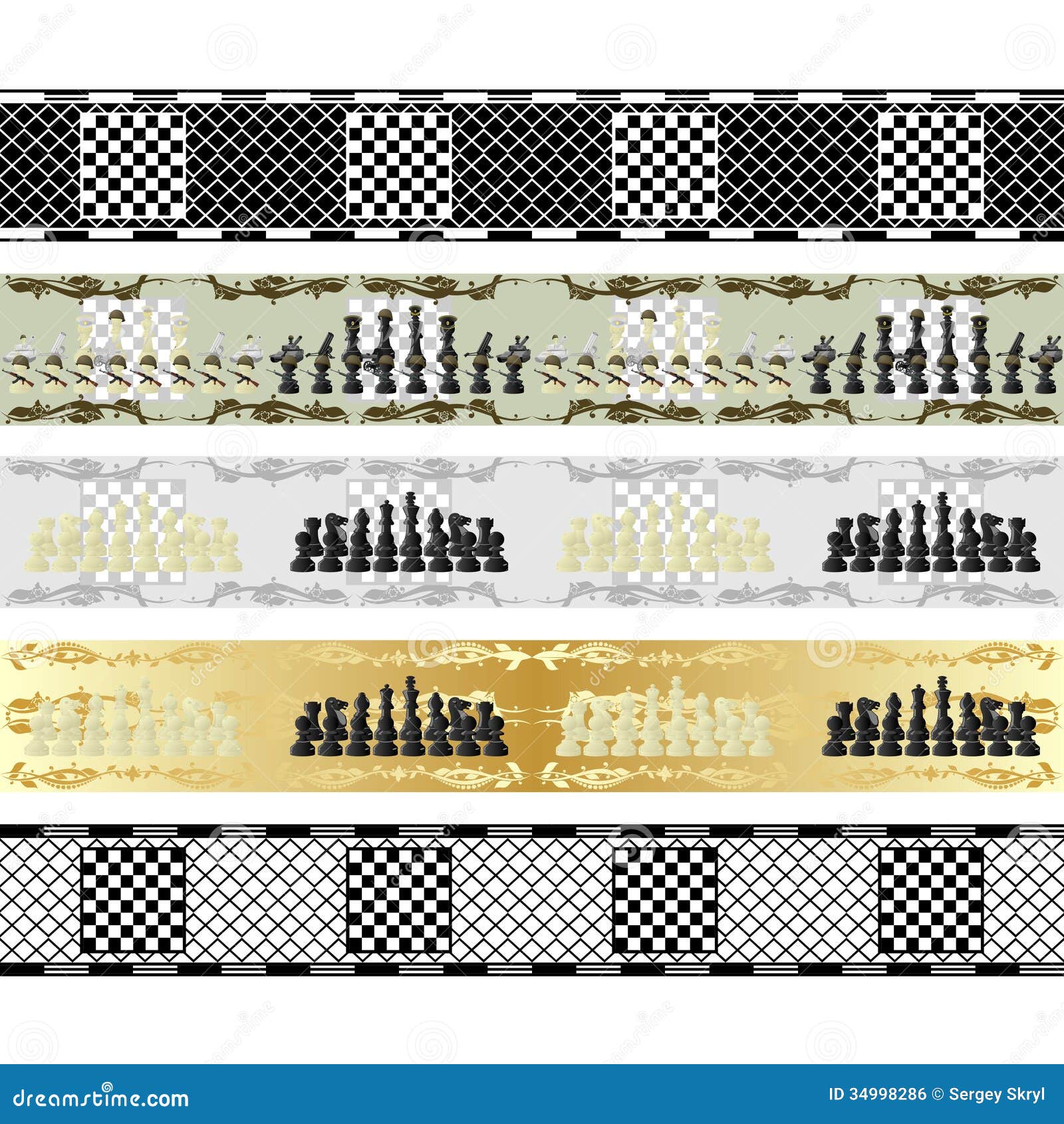 Seamless Chess Patterns Vector Illustration | CartoonDealer.com #34998286