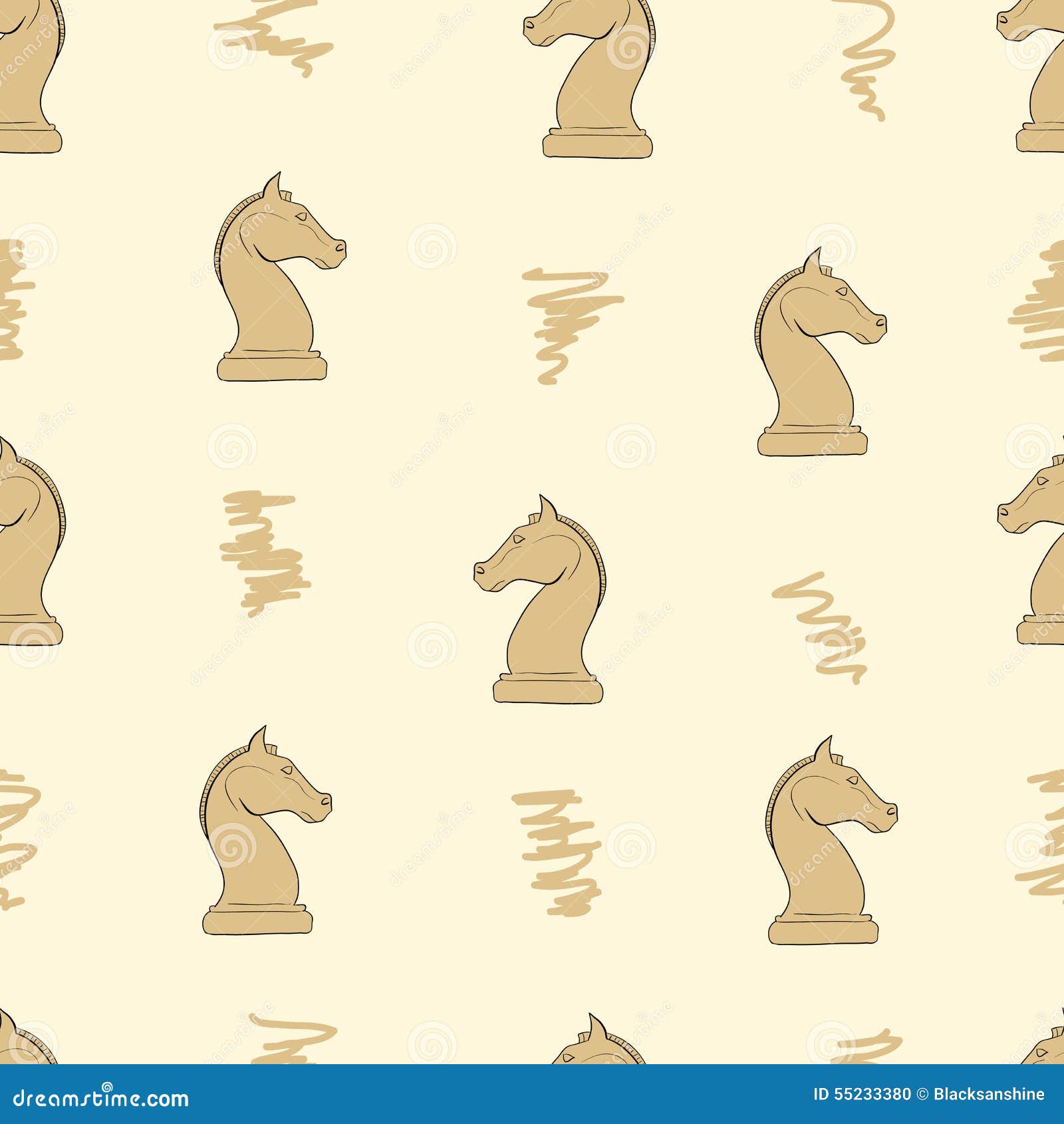 Seamless chessman knight stock vector. Illustration of graphic - 55233380