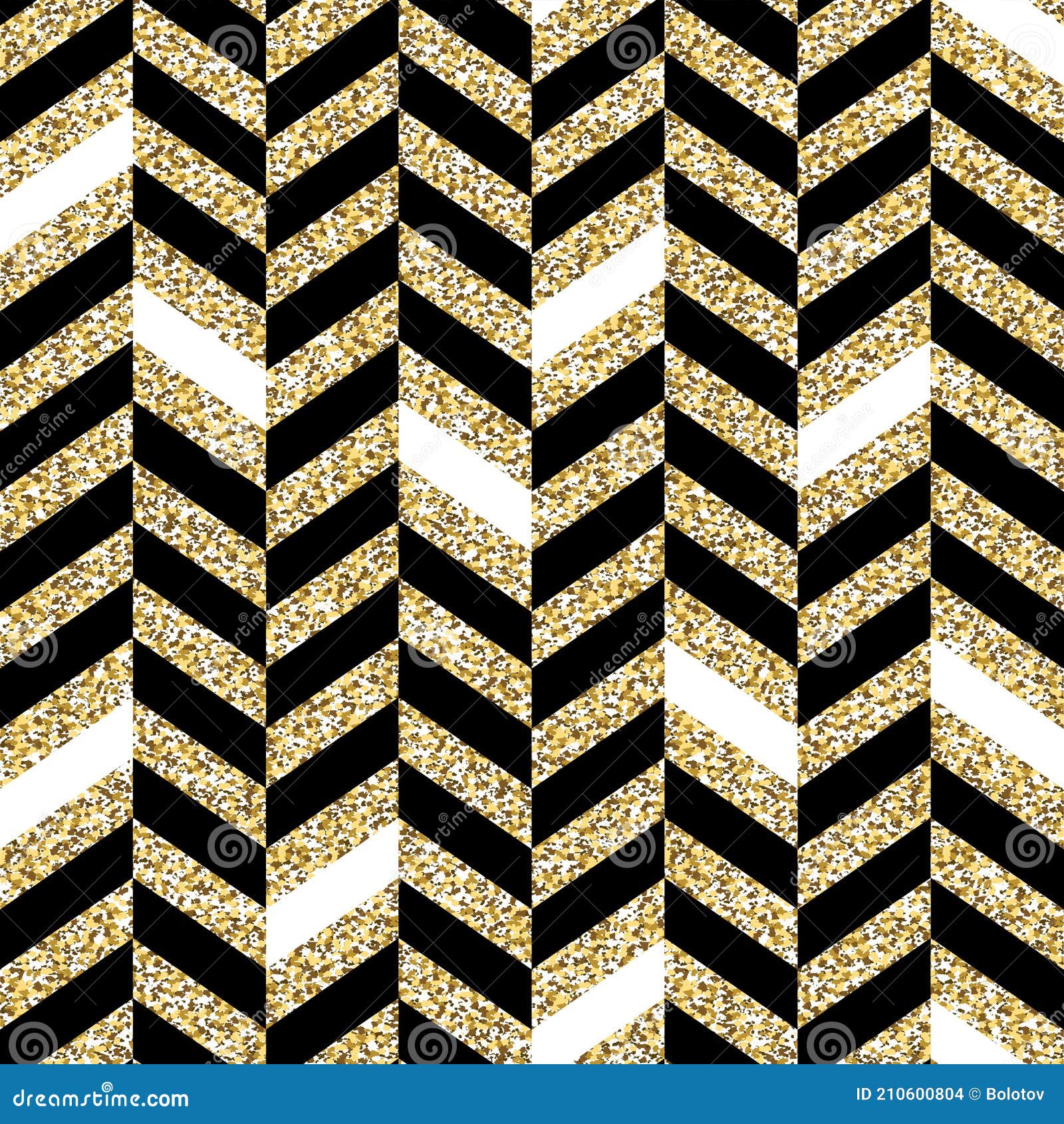 Seamless Chevron Pattern. Glittering Golden Surface Stock Vector ...
