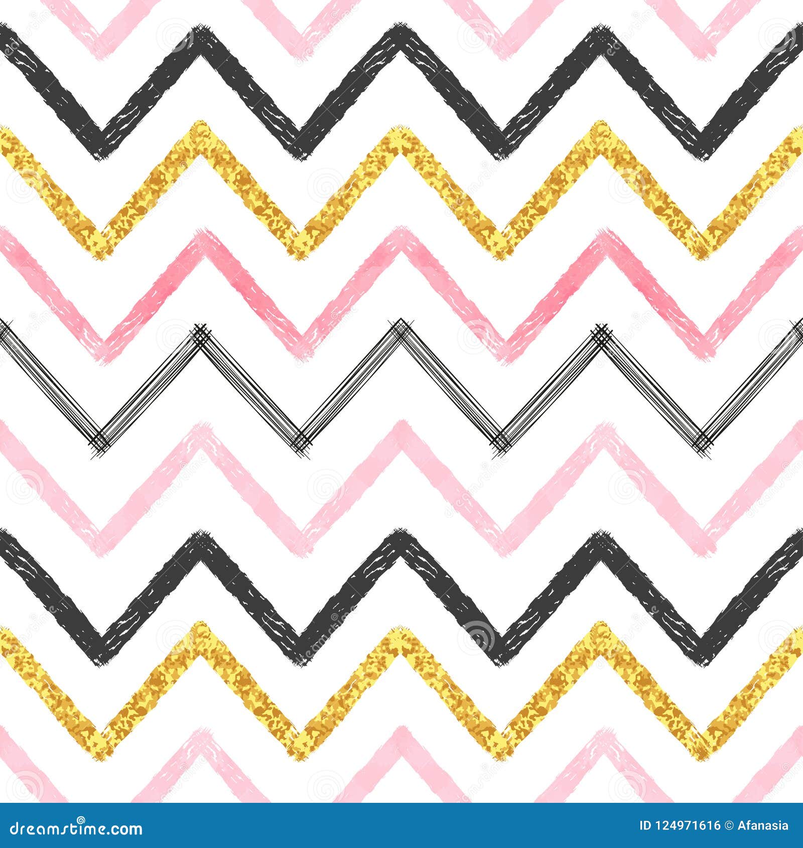 Seamless Chevron Pattern. Hand Drawn Brush Stroke Lines. Stock Vector ...