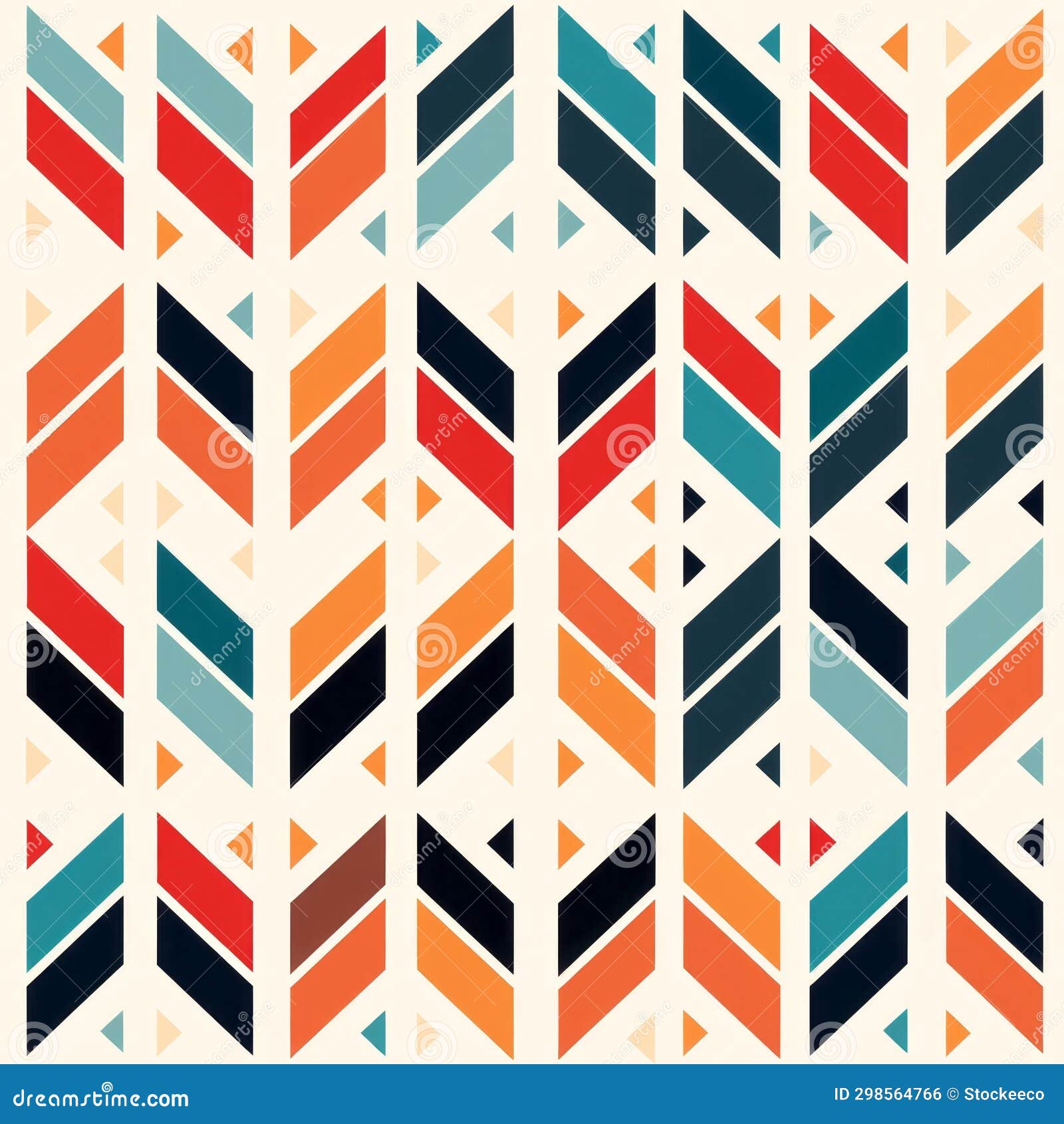 Vibrant Geometric Design Pattern in Dark Orange and Light Blue Stock ...