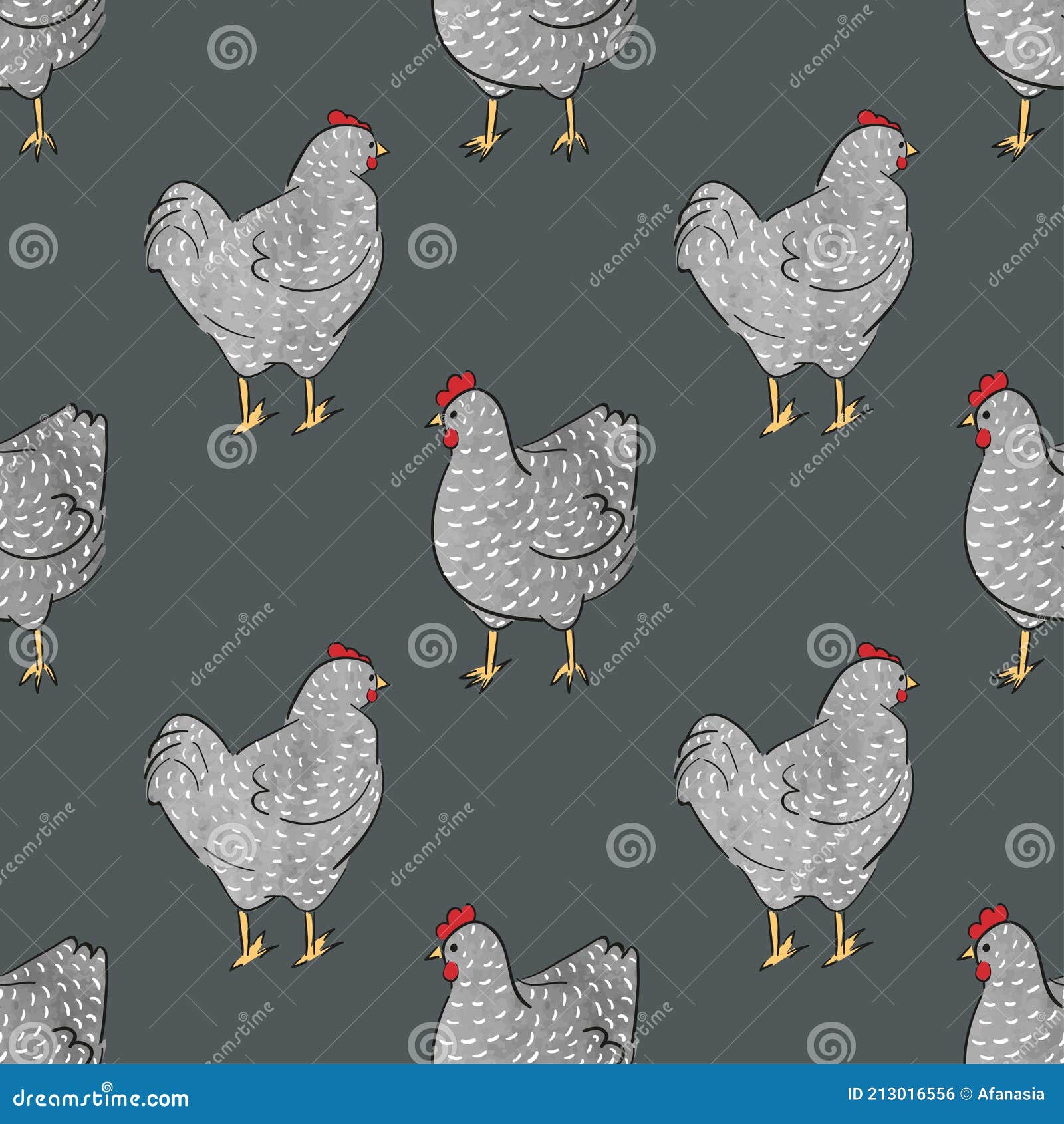 Seamless Chicken Pattern. Speckled Hens Vector Illustration Stock ... Seamless Chicken Pattern. Speckled Hens Vector Illustration Stock ...
