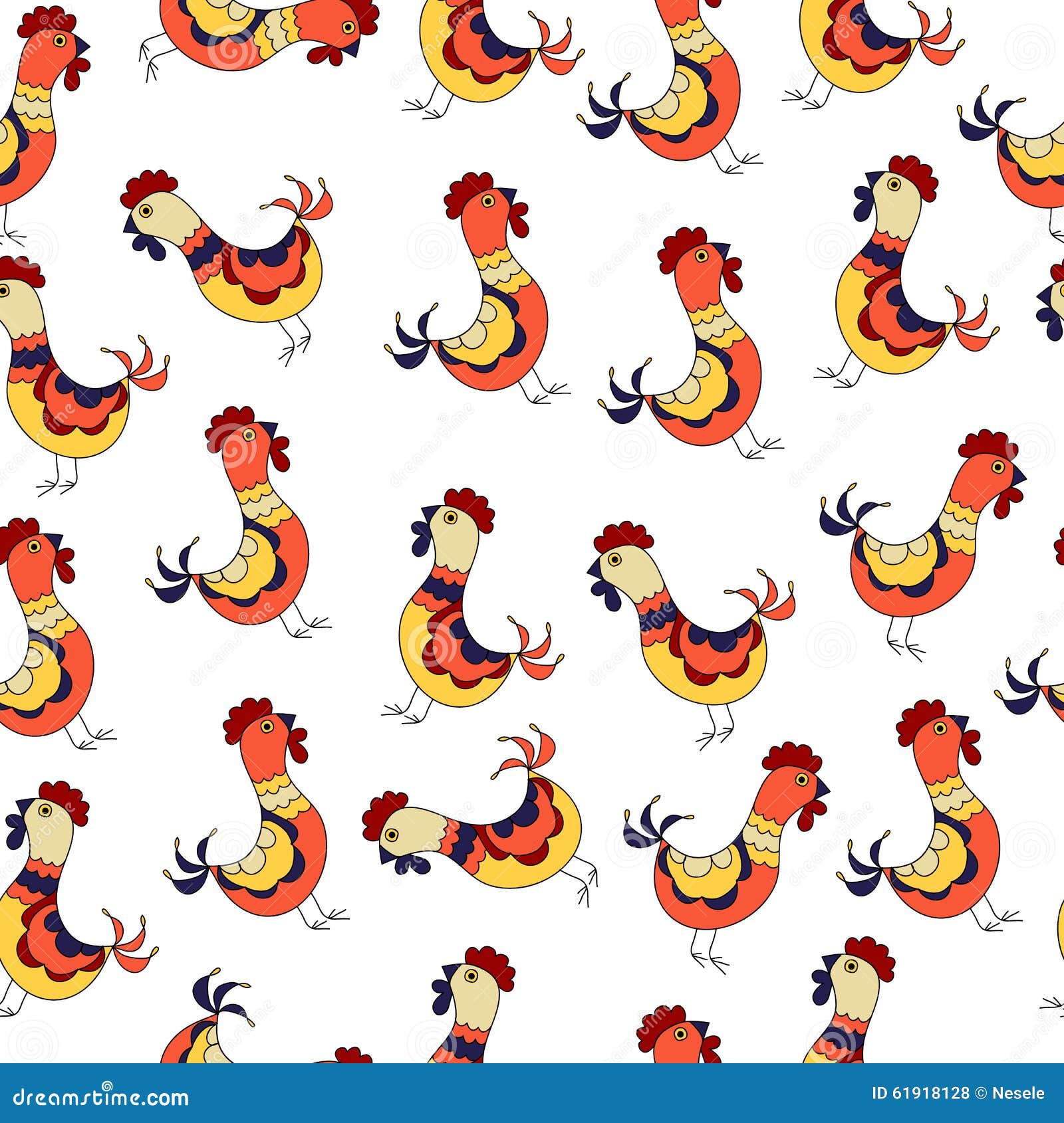 Seamless chicken pattern stock vector. Illustration of seamless - 61918128