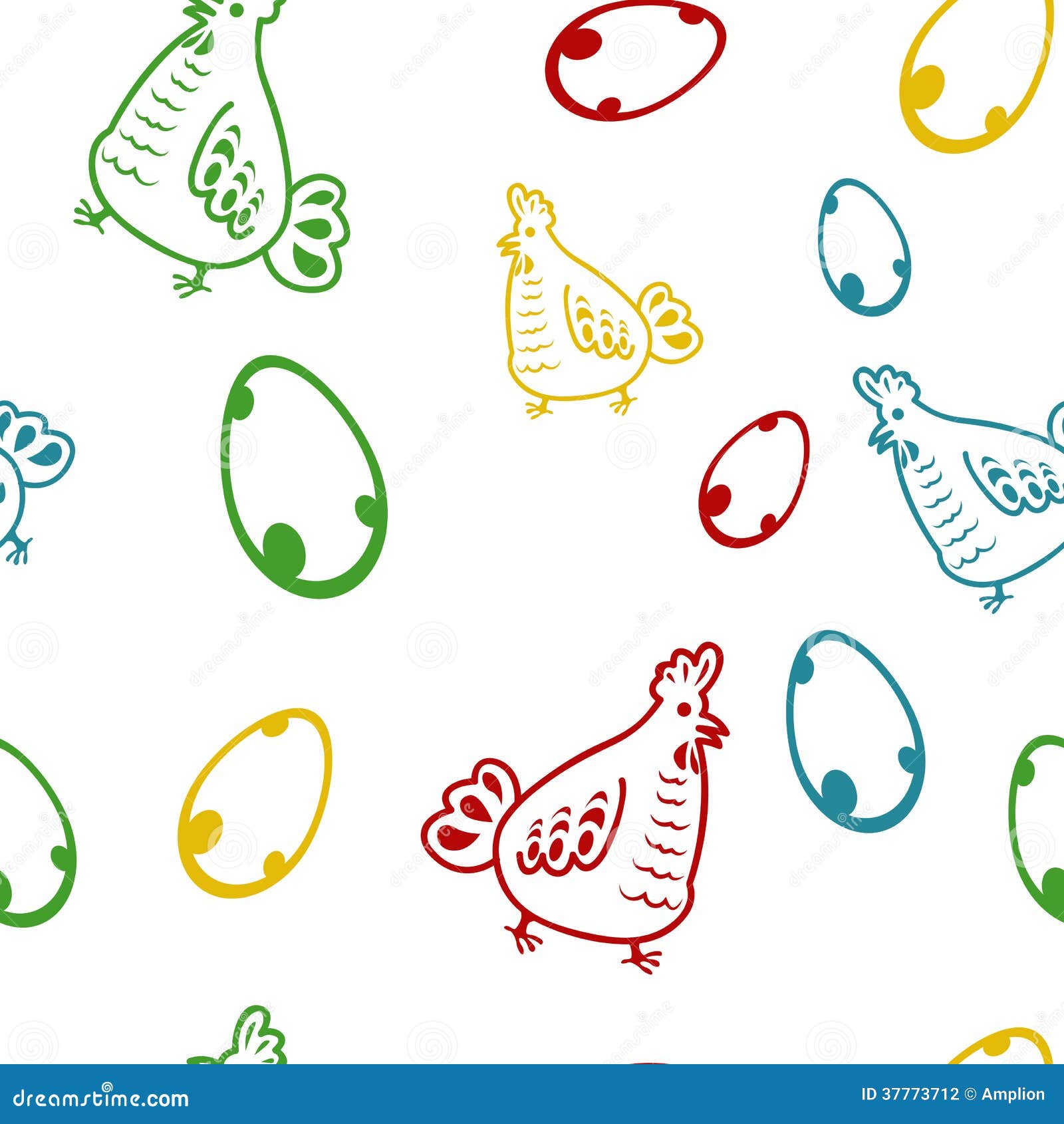 Seamless chicken pattern stock vector. Illustration of easter - 37773712