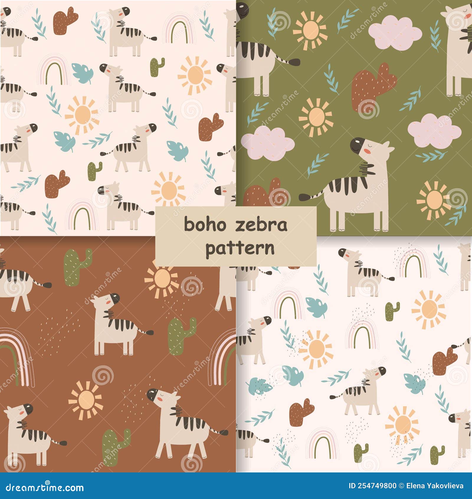 Seamless Child S Zebra Pattern in Boho Style. Vector Illustration Stock ...