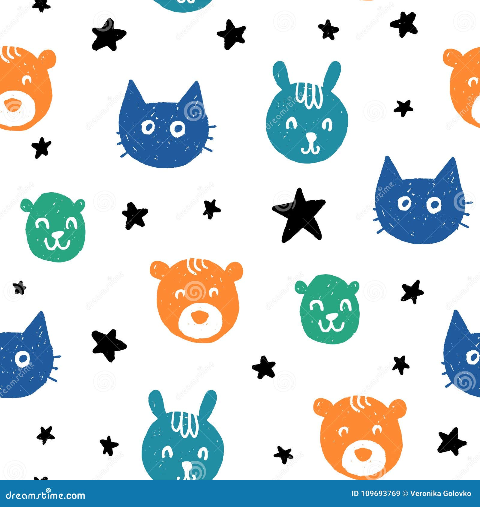 Vector kids pattern stock vector. Illustration of drawn - 109693769