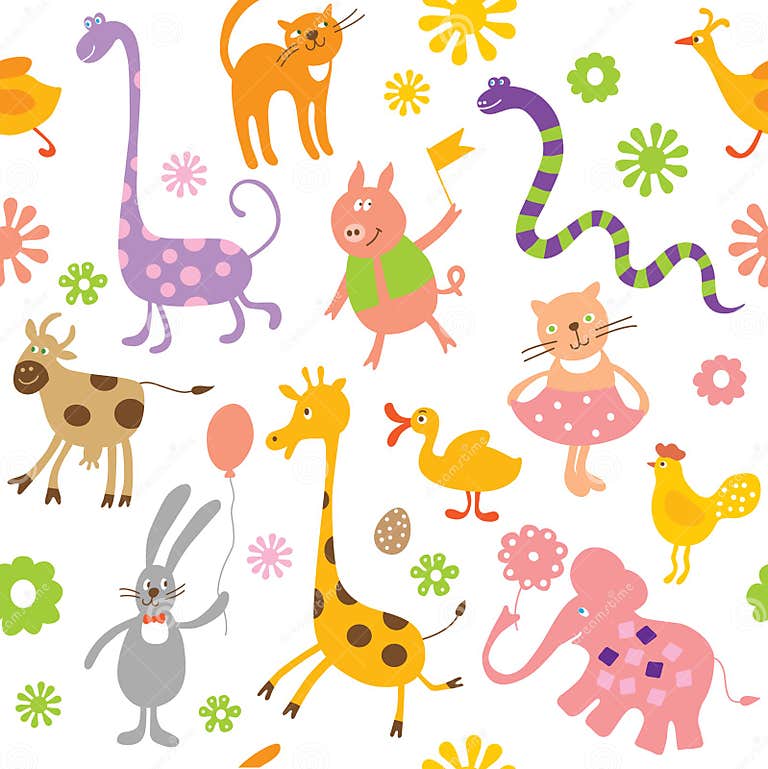 Seamless childlike pattern stock vector. Illustration of clip - 9097925