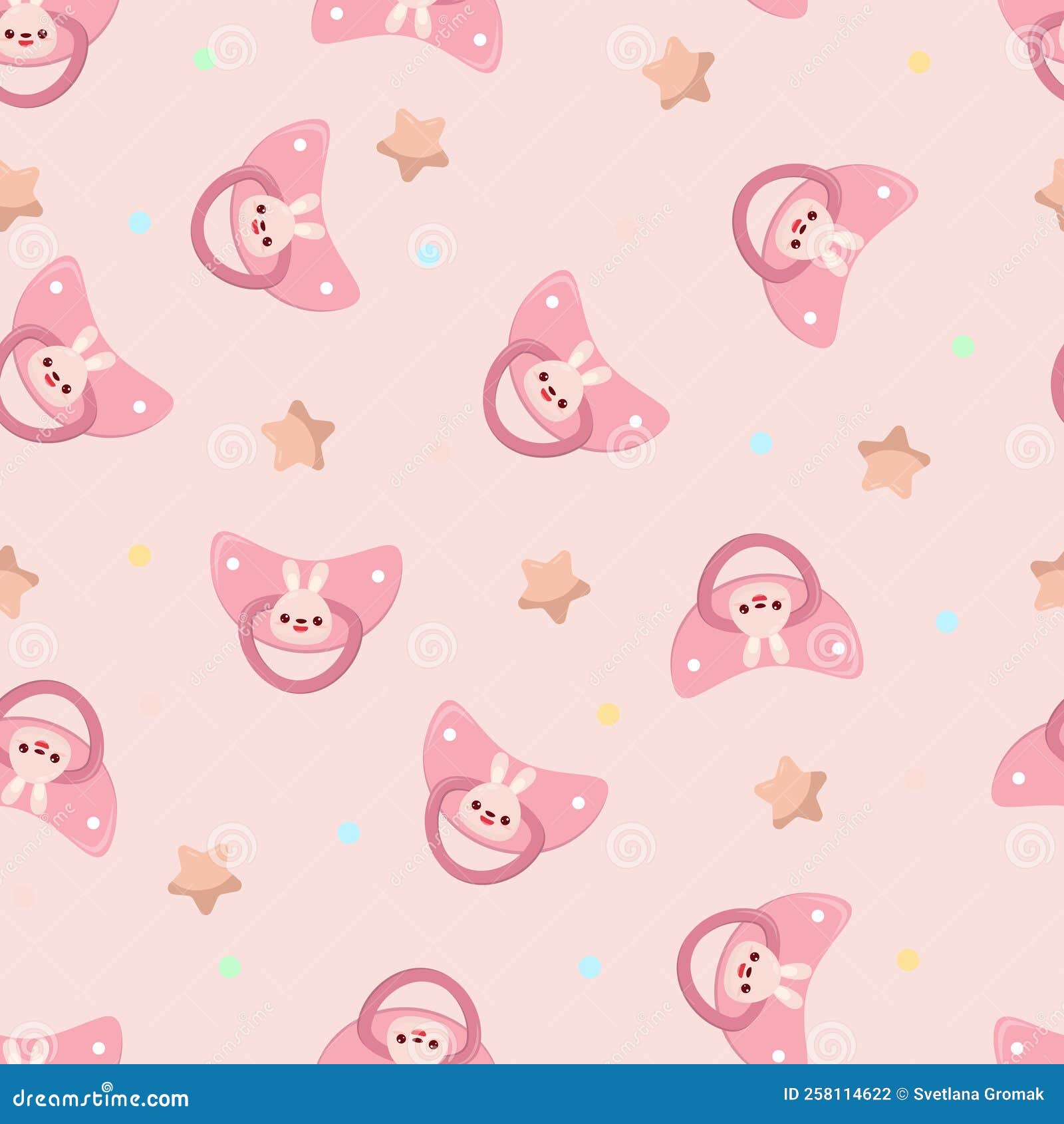 Seamless Children S Pattern on a Pink Background. a Dummy with a Rabbit ...