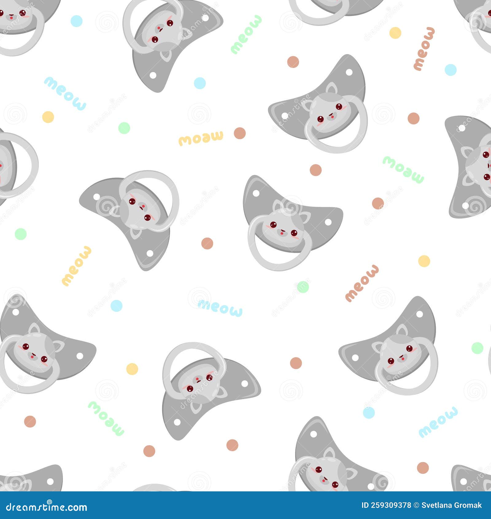 Seamless Children S Pattern on a White Background. a Dummy with a Cat ...