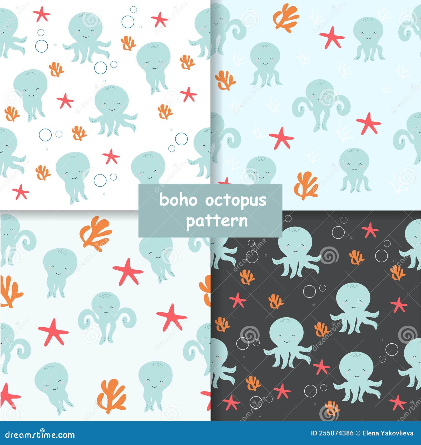 Seamless Children S Sea Octopus Pattern. Vector Illustration Stock ...