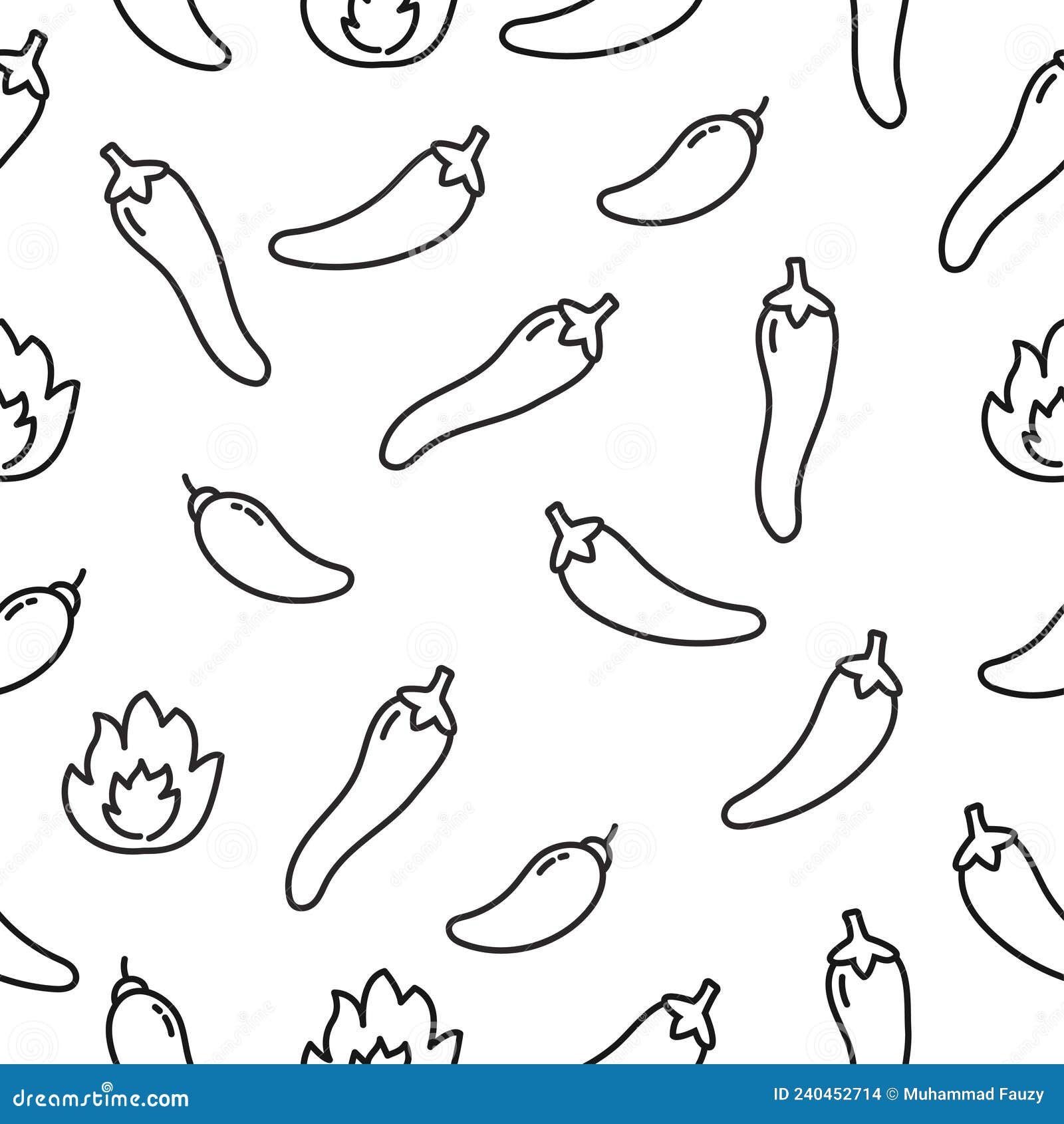 Chili Pattern Cartoon Vector | CartoonDealer.com #24410035