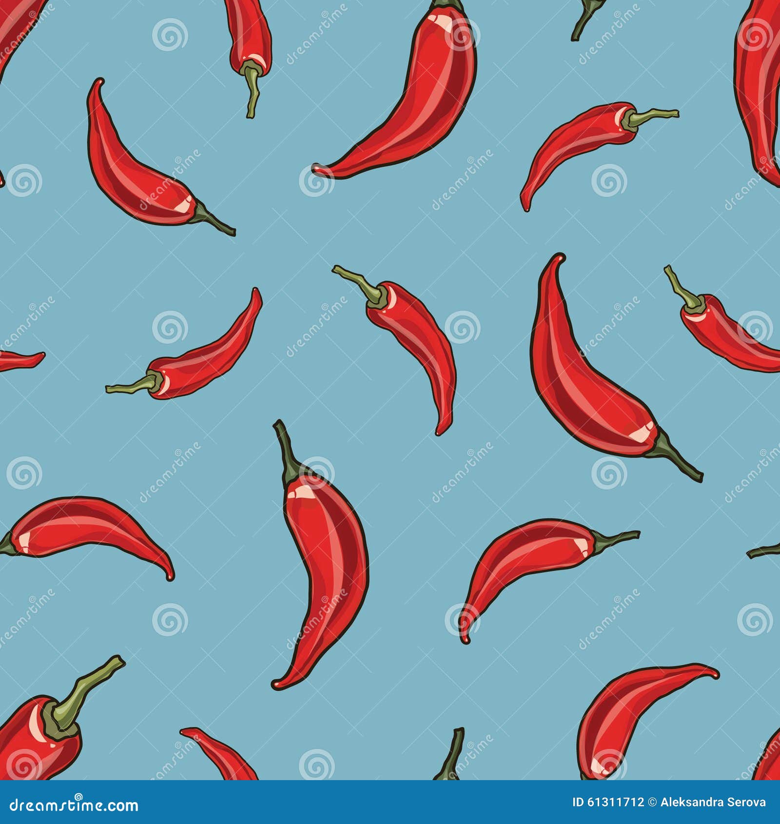 Seamless Chili Pepper Background. Stock Vector - Illustration of ...