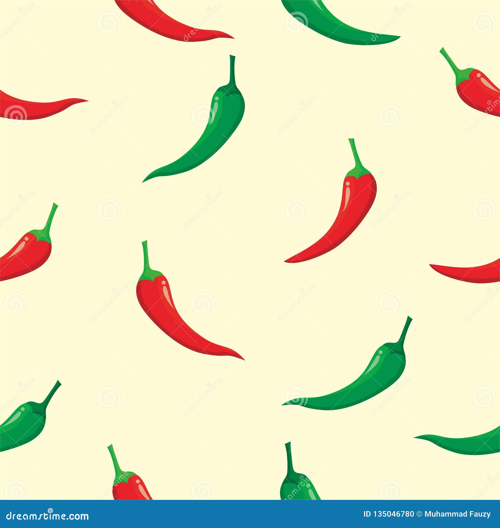 Seamless Pattern of Chili Pepper Vector Stock Vector - Illustration of ...