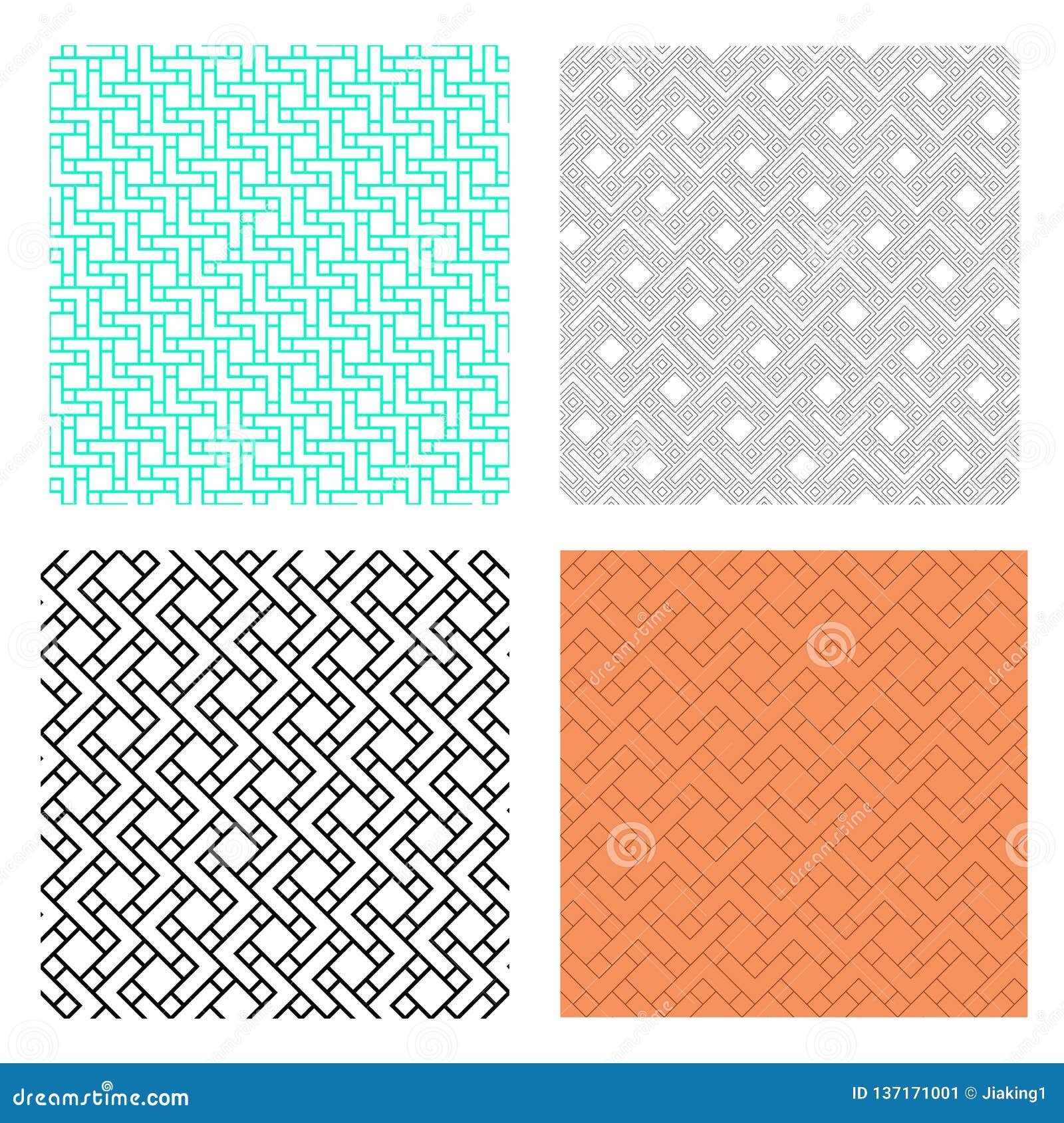 Seamless Chinese Line Pattern on White, Vector Stock Vector ...