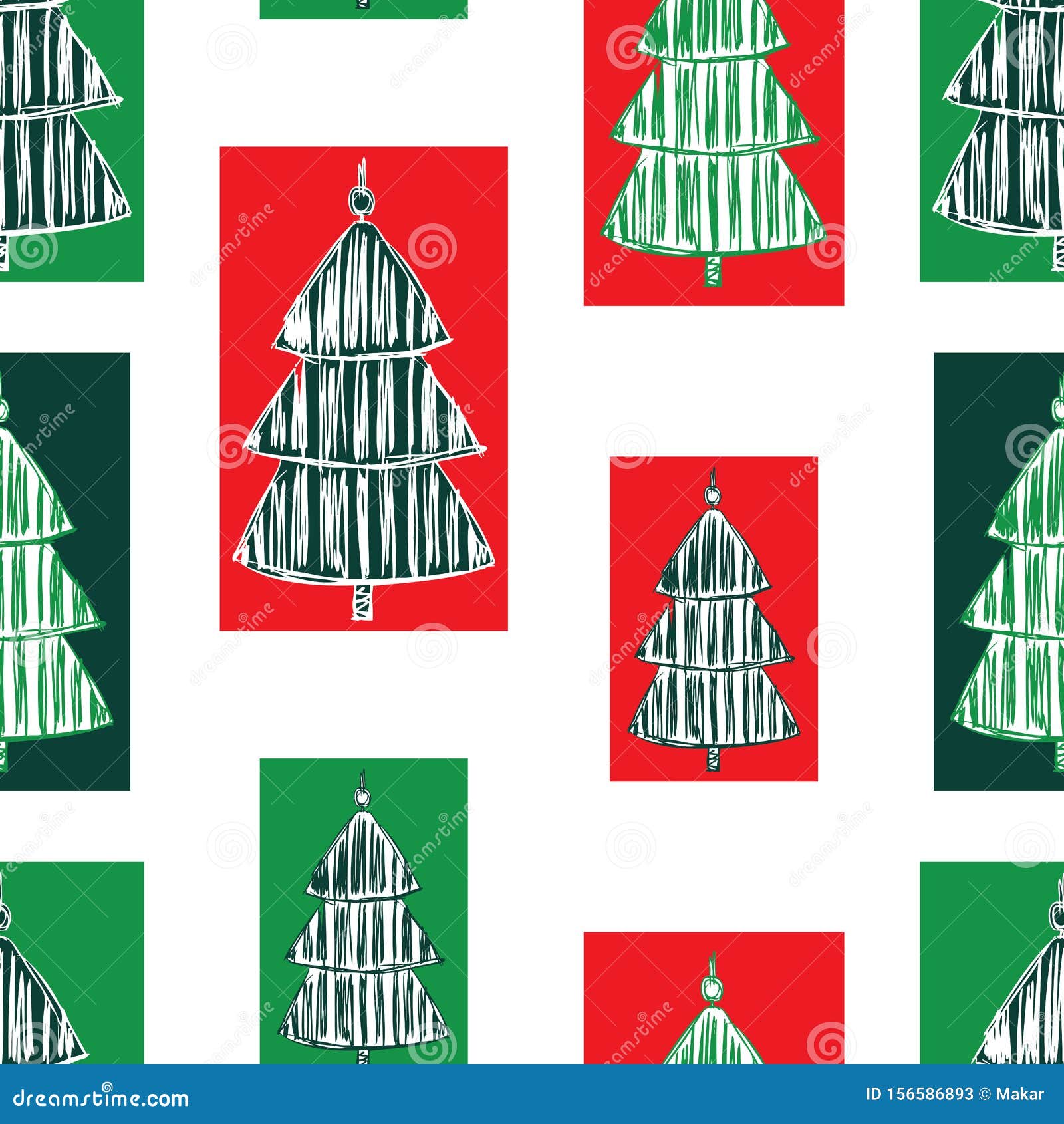 Seamless Christmas Background with Stylized Fir Trees Stock Vector ...