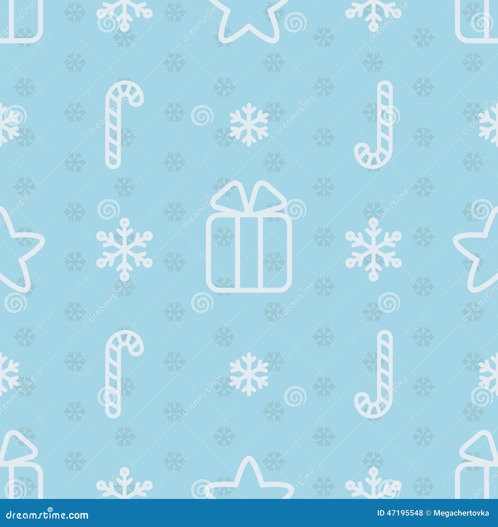 Seamless Christmas Light Blue Pattern, Vector Stock Vector ...