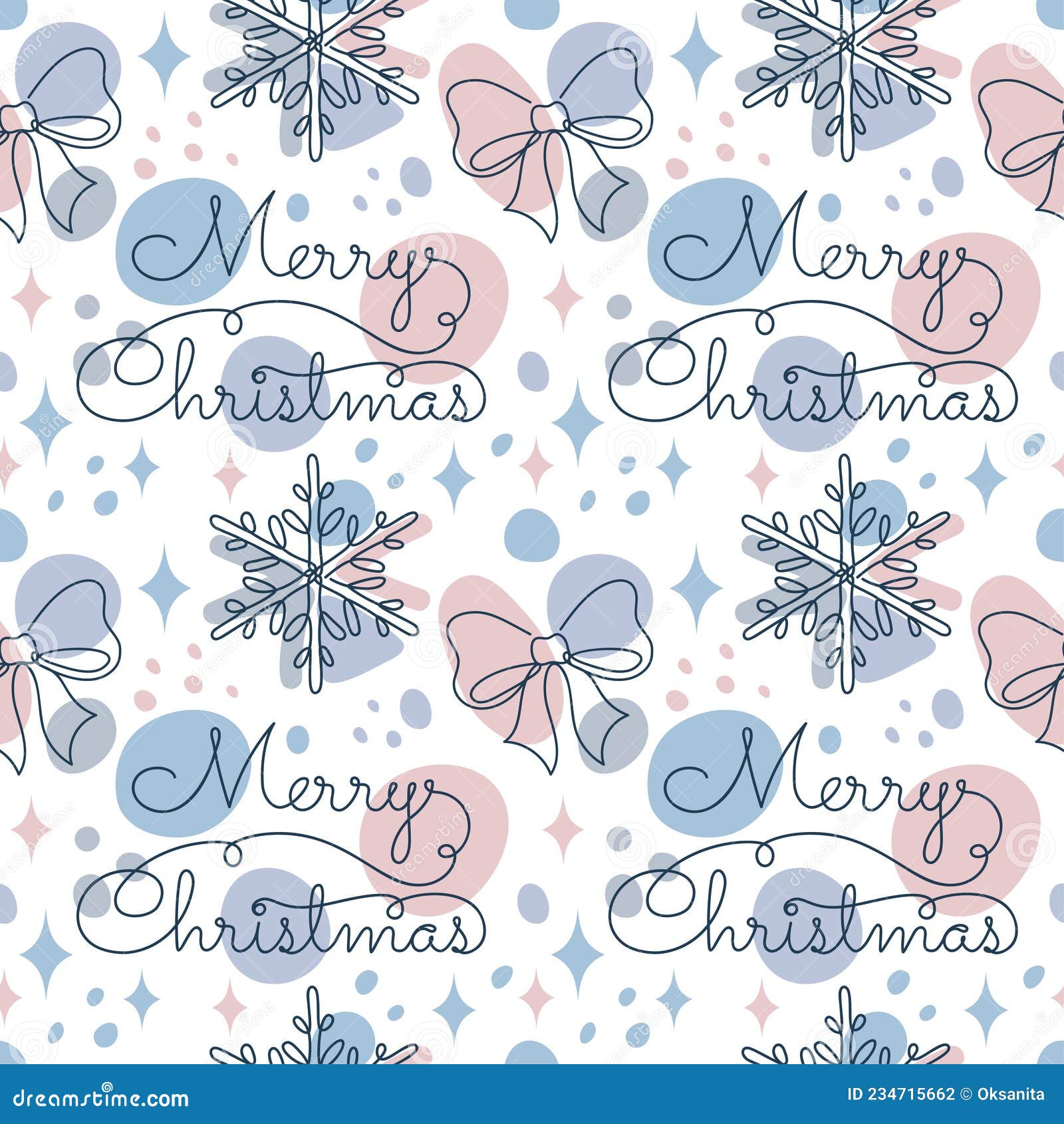 Seamless Christmas Pattern in a Linear Style. Stock Vector ...