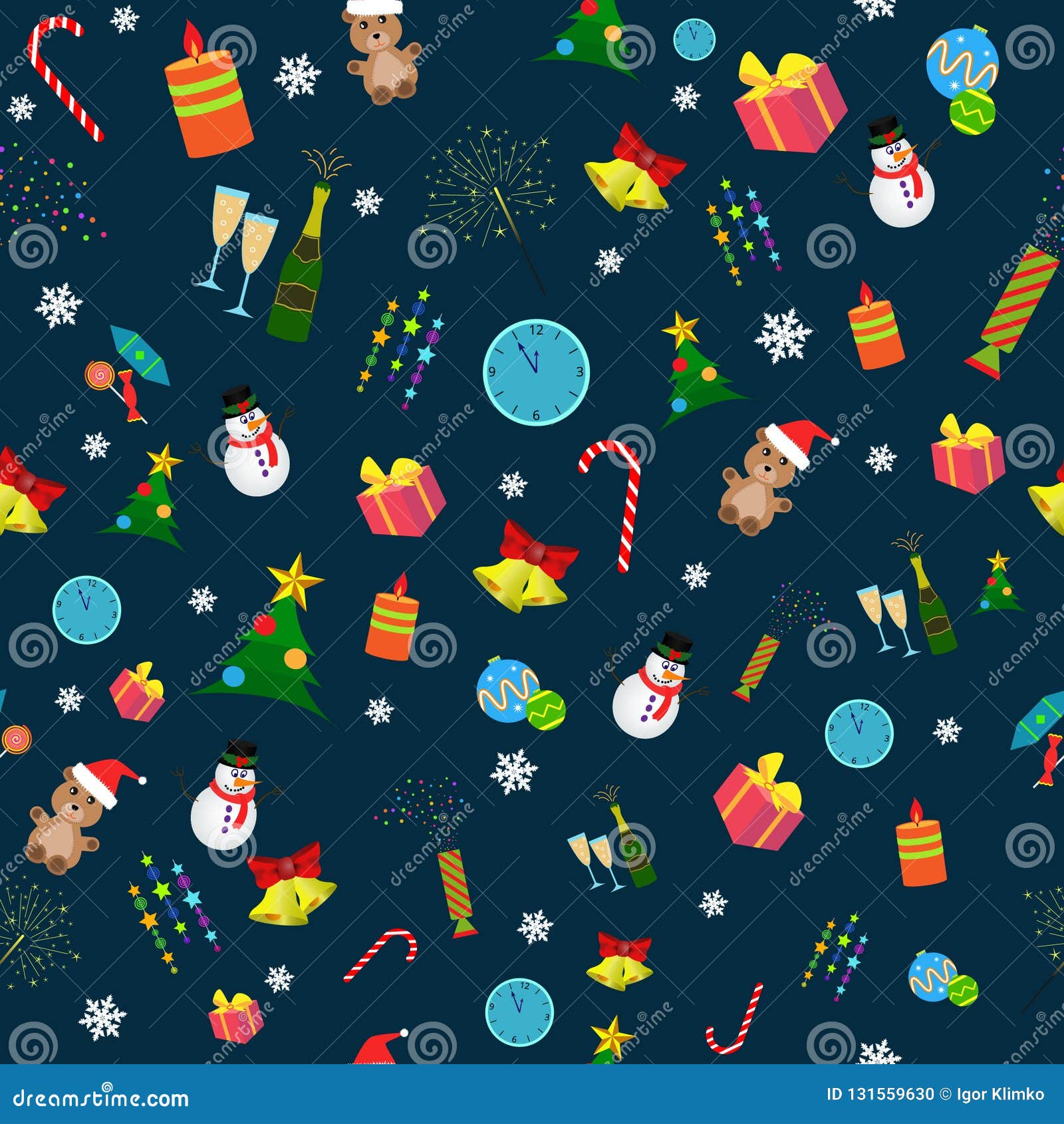 Seamless christmas pattern stock vector. Illustration of blue - 131559630