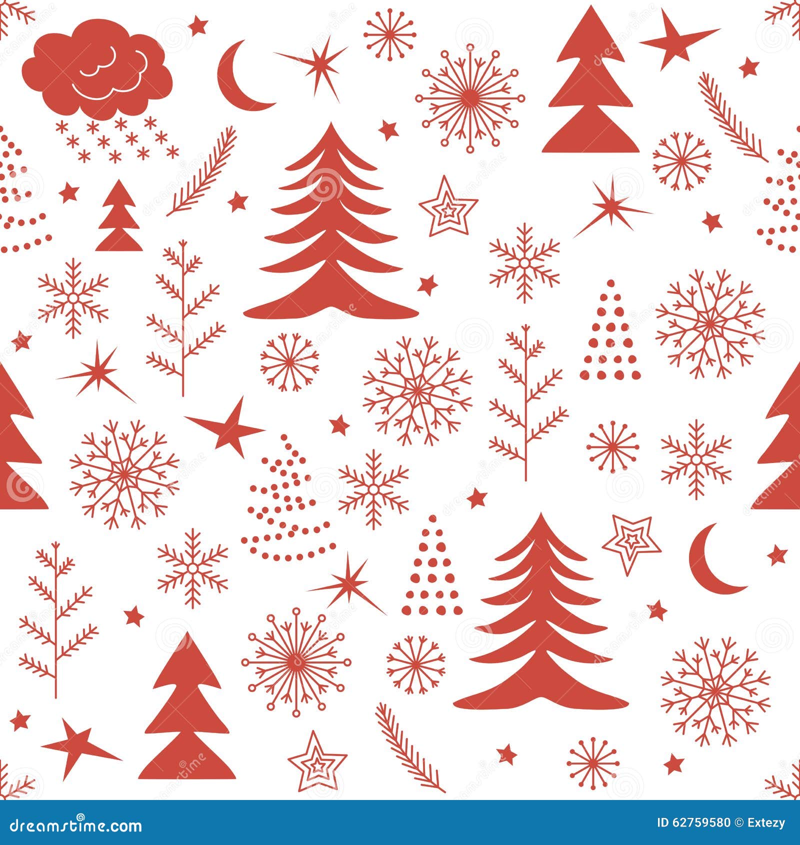 Seamless Christmas Pattern Red Stock Illustration - Illustration of ...