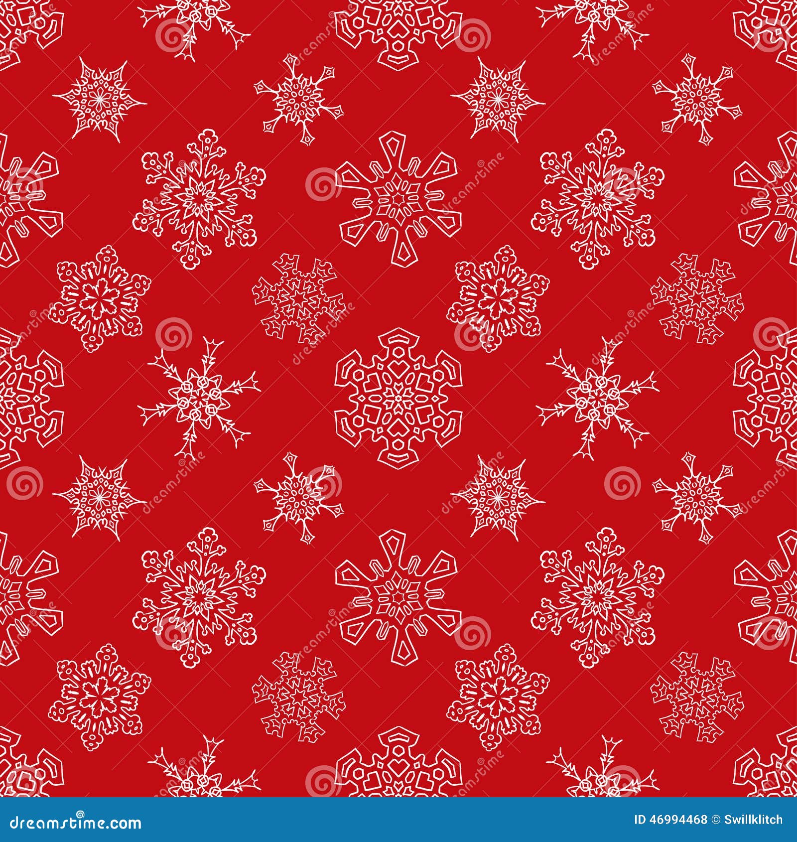 Seamless Christmas Red Pattern with Drawn Stock Vector - Illustration ...