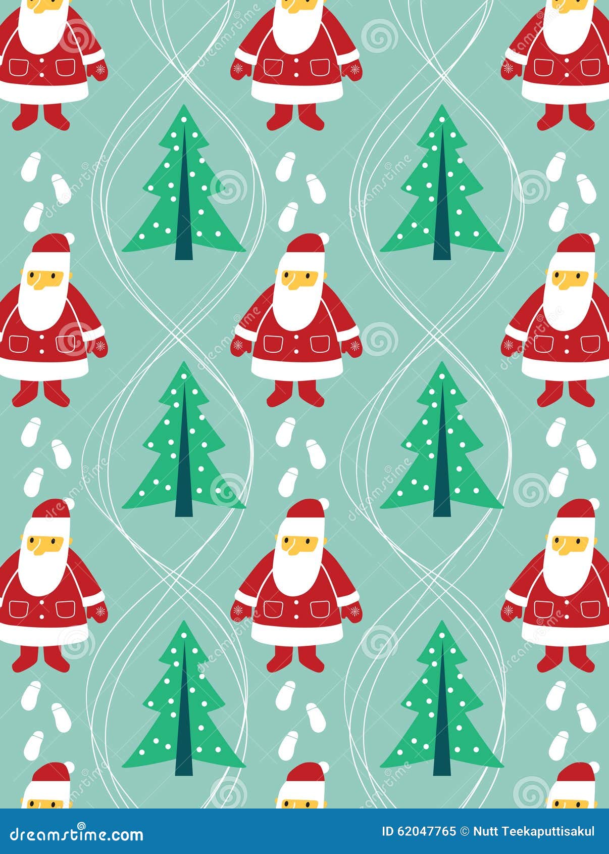 Seamless Christmas and Santa Pattern Stock Vector - Illustration of ...