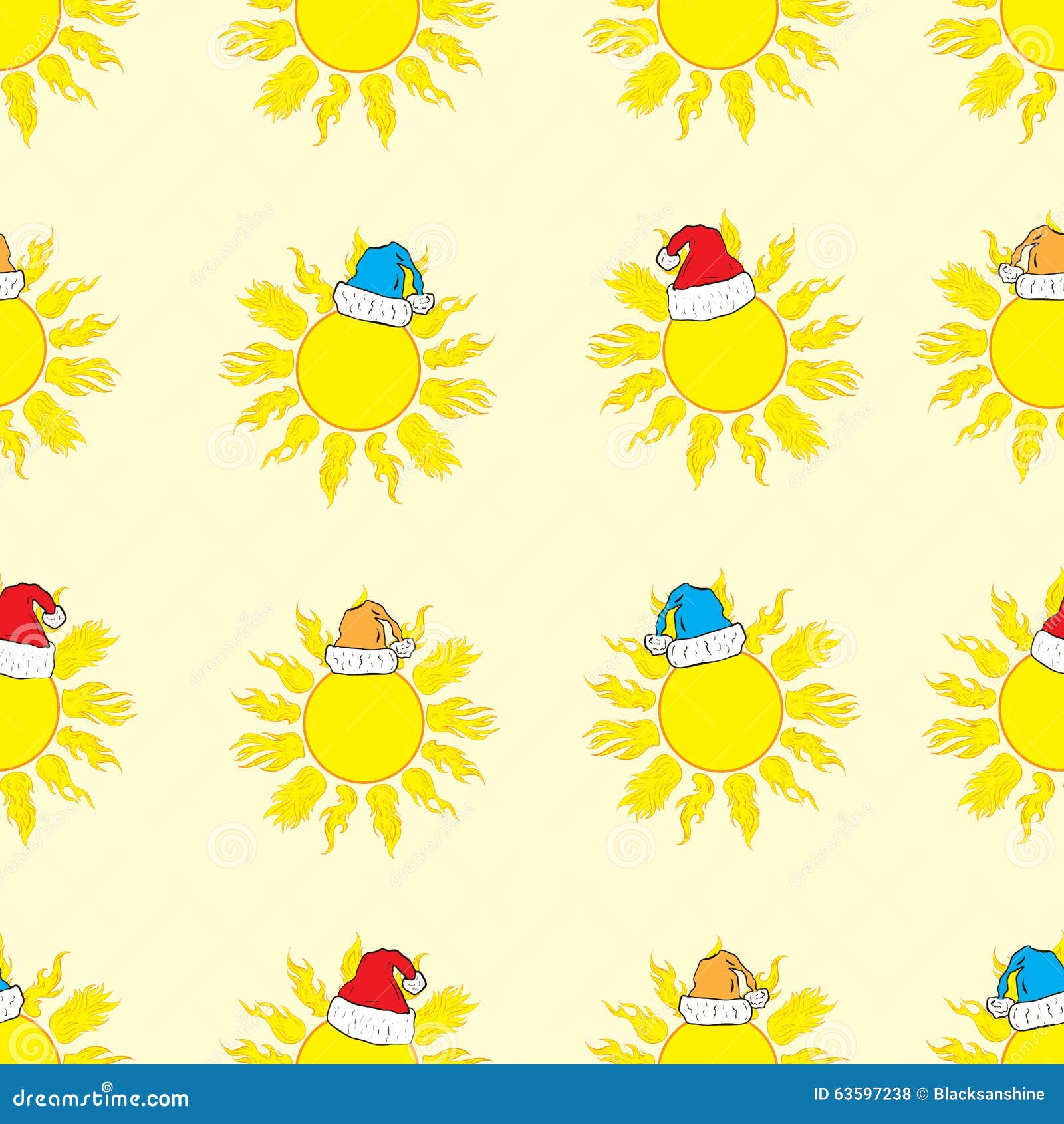 Seamless Christmas sun stock vector. Illustration of ardent - 63597238