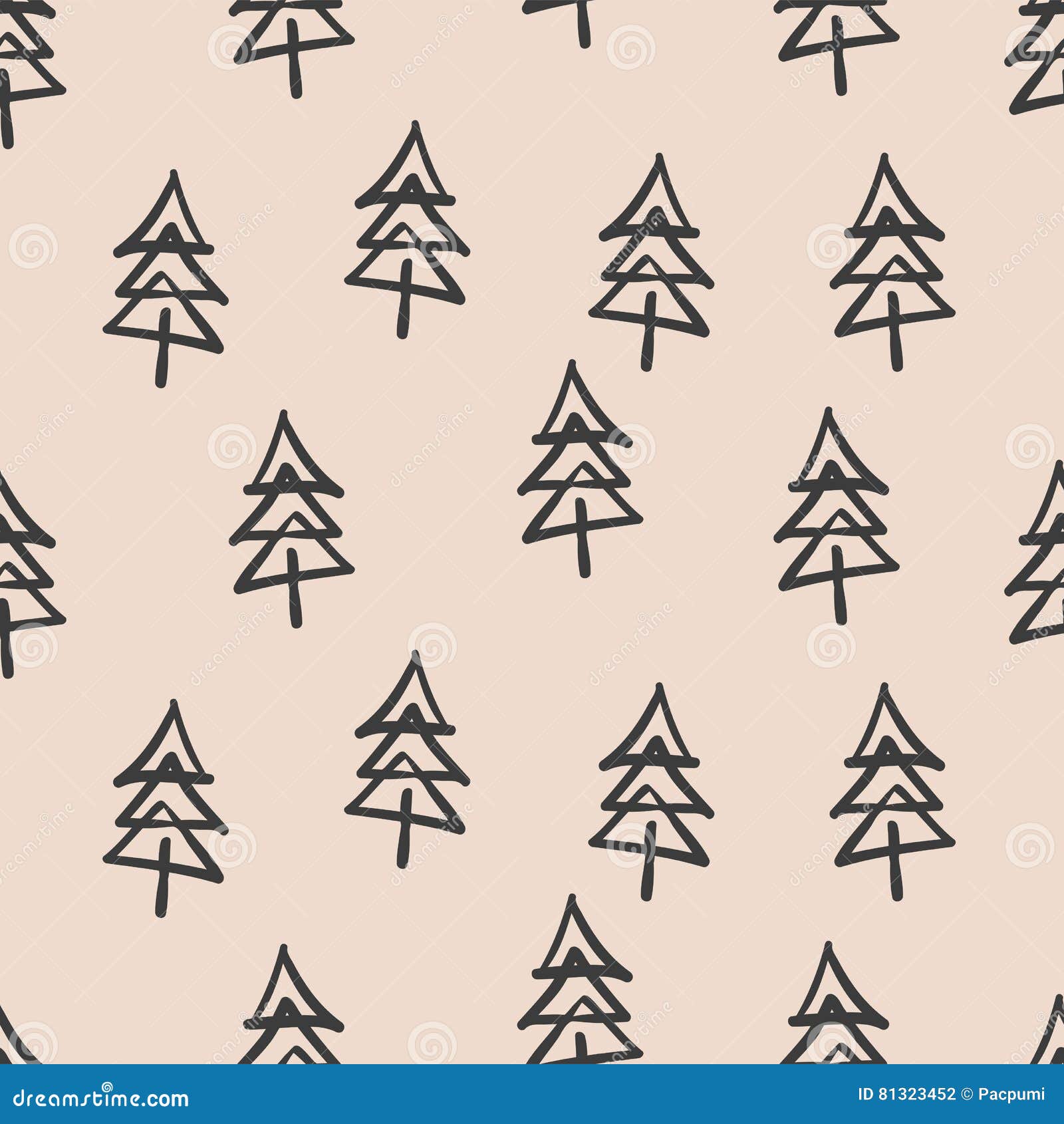Seamless Christmas Tree Pattern Stock Illustration - Illustration of ...