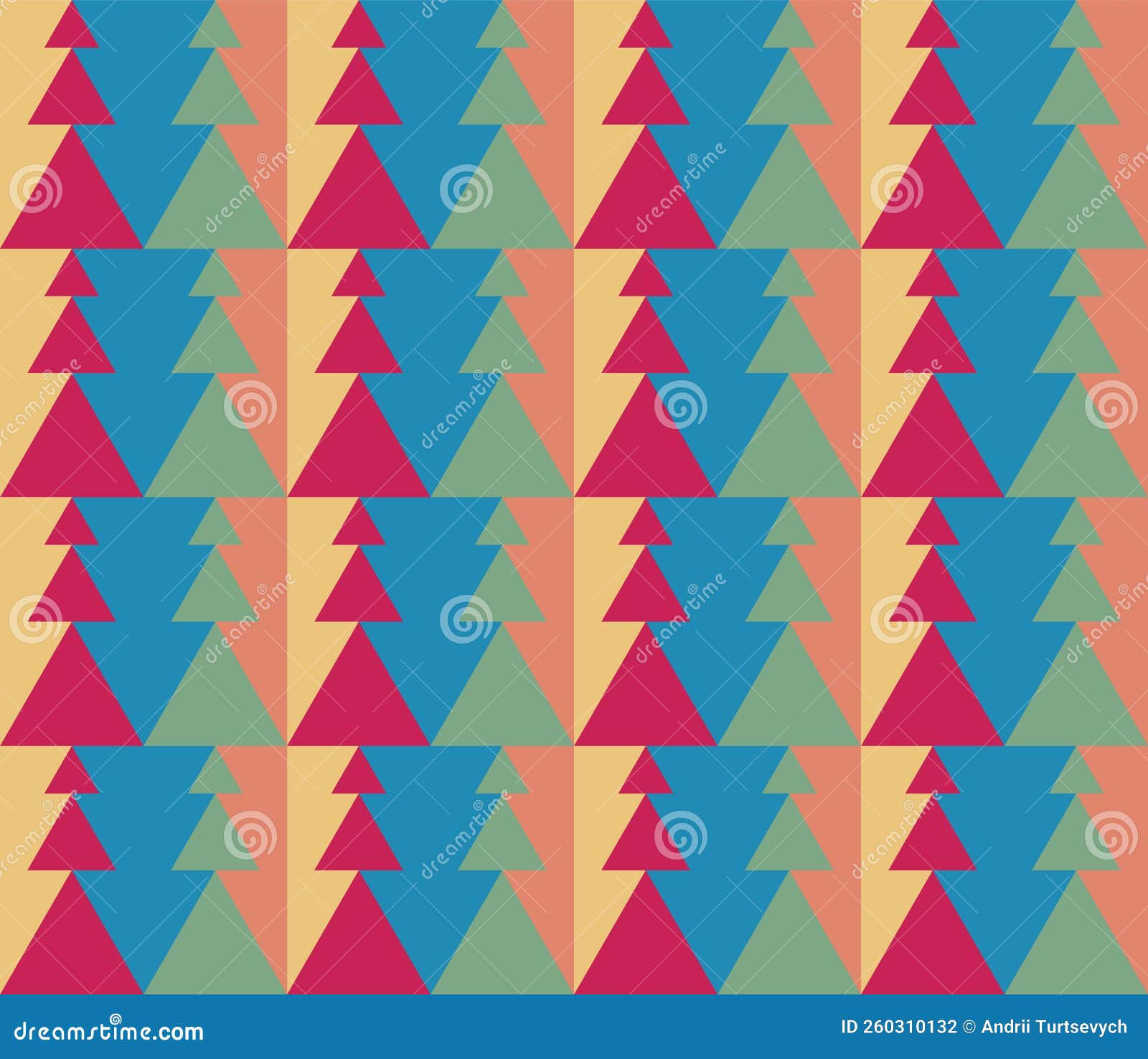 Seamless Christmas Tree Pattern, Festive Colors, Vector Stock Vector ...