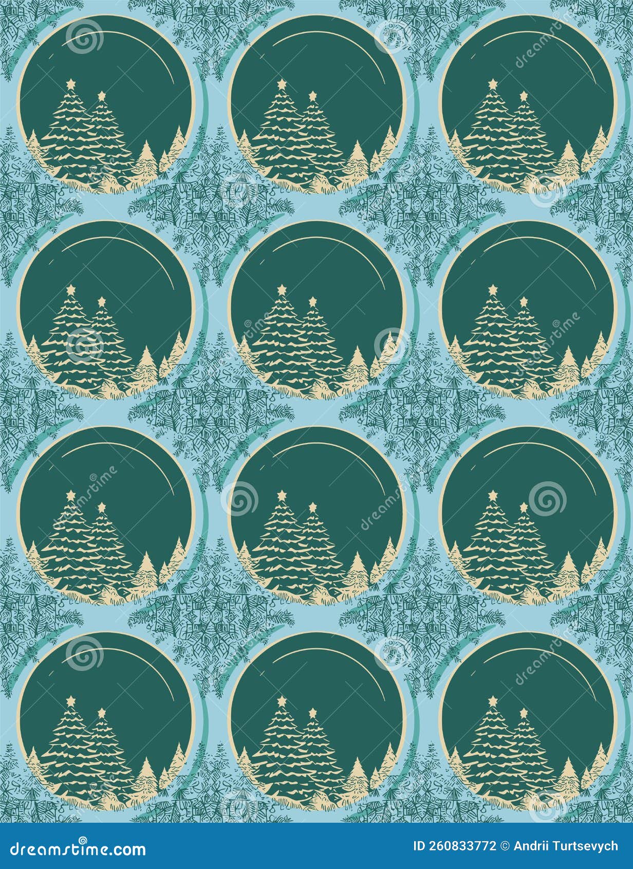 Seamless Christmas Tree Pattern, Festive Colors, Vector Stock ...