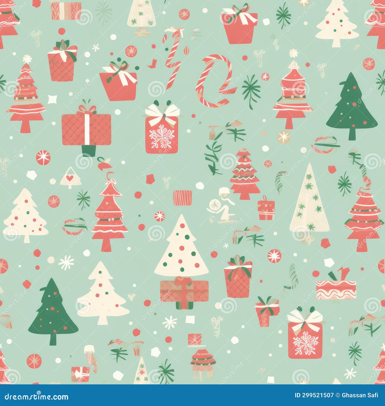 A Christmas Themed Gift Wrap Stock Illustration - Illustration of mapp ...
